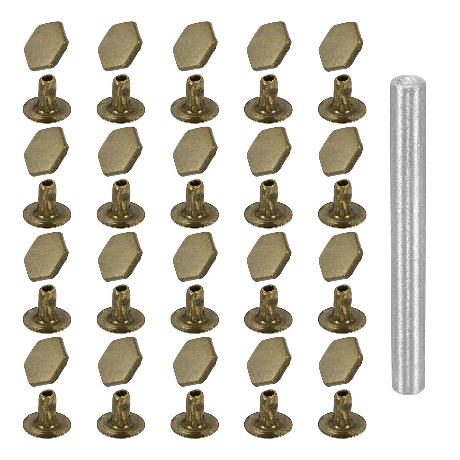 Uxcell 50pcs Crystal Rivets 3mm Rhinestone Rapid Stud Rivets with Steel ...