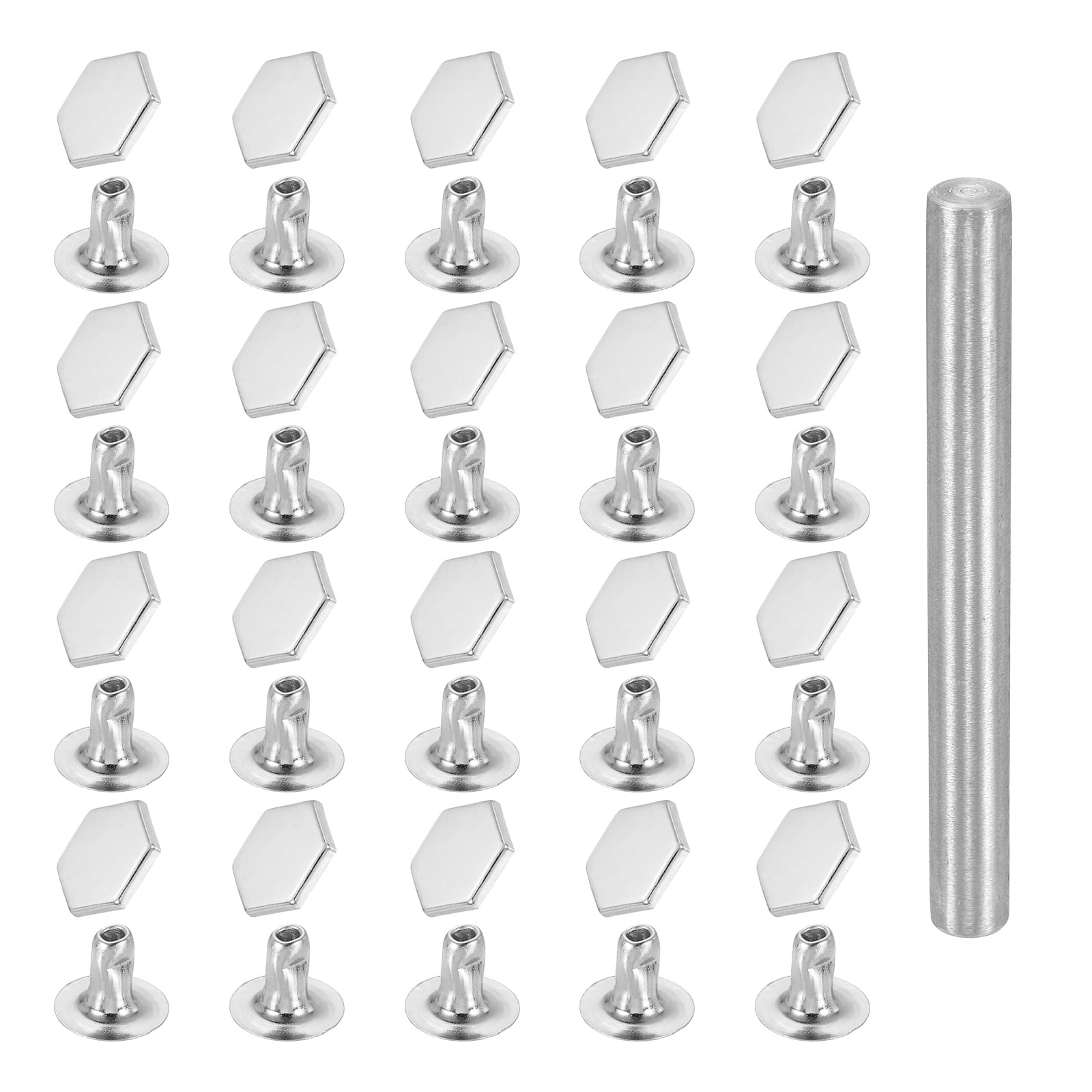 Uxcell 50pcs Crystal Rivets 3mm Rhinestone Rapid Stud Rivets with Steel ...
