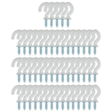 50pcs Cup Hooks Screw-in Wall 1/2 Inch Metal Thread Square Hooks Great ...