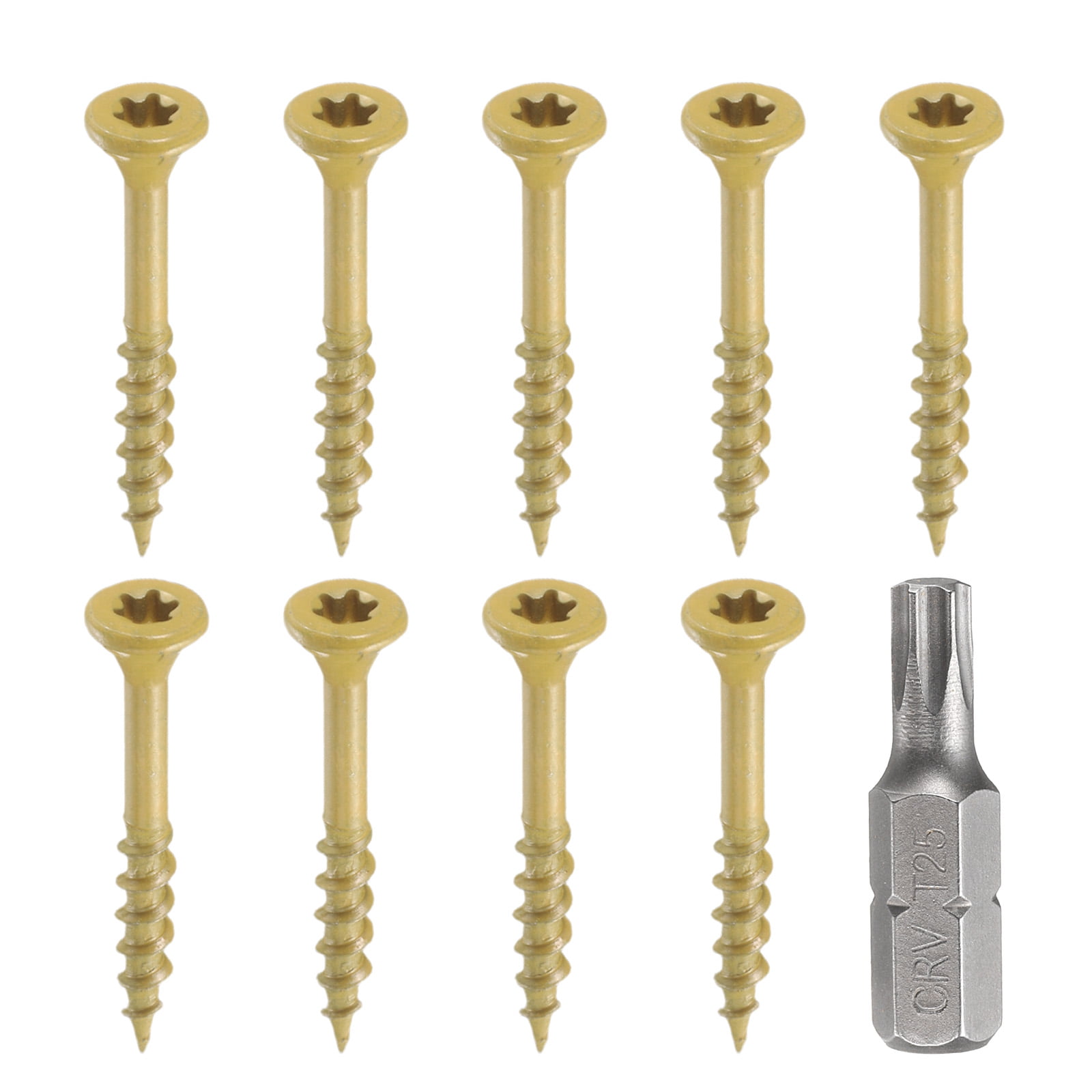 Uxcell 50Pcs Deck Screws #8 x 1-1/2" Torx Exterior Wood Screws with T25 ...