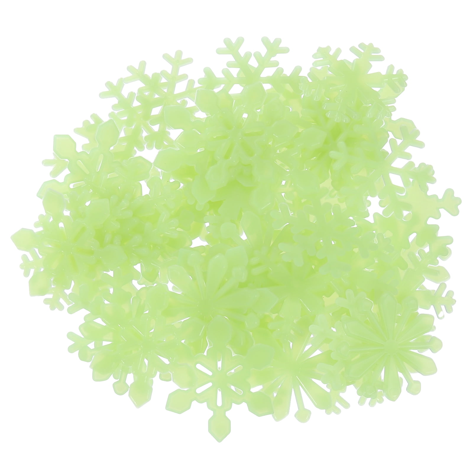Uxcell 50pcs Glow in the Dark Snowflake Fluorescent Plastic Wall ...