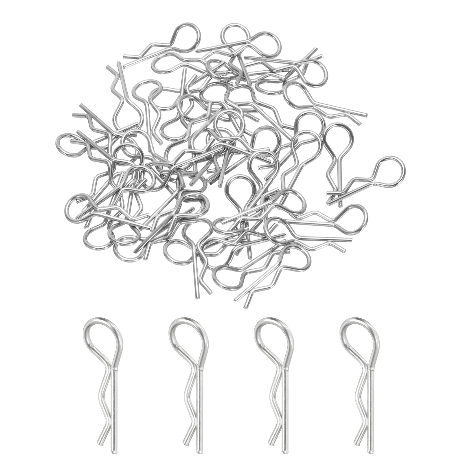 Uxcell 50pcs 30-Degree Angle RC Body Clips Bent Springy Pins for Model ...