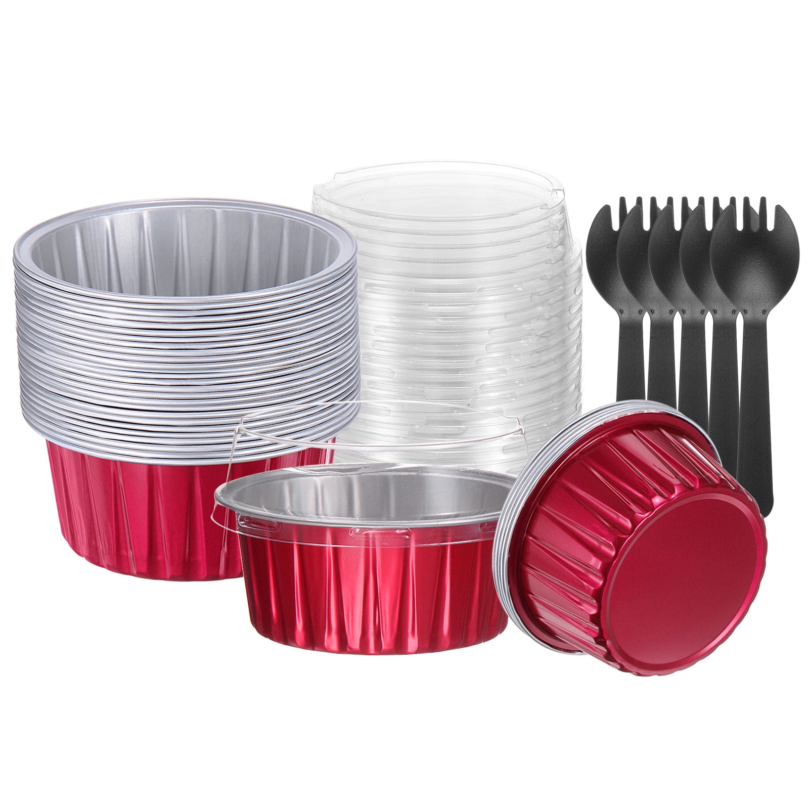 Uxcell 50pcs Round Cupcake Liners Set 5oz Aluminum Foil Baking Cups ...