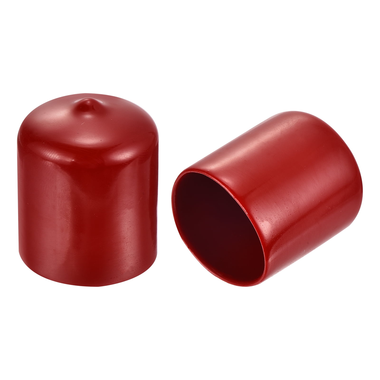 Unique Bargains 50 Pcs Round Rubber End Caps 1.1 inch Burgundy Red ...