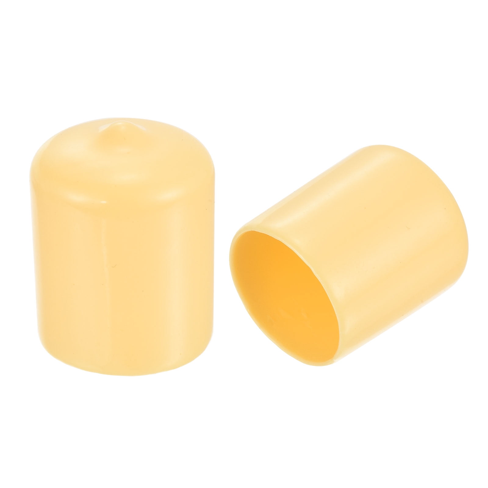 Unique Bargains 50 Pcs Round Rubber End Caps 0.87 inch Beige Vinyl ...