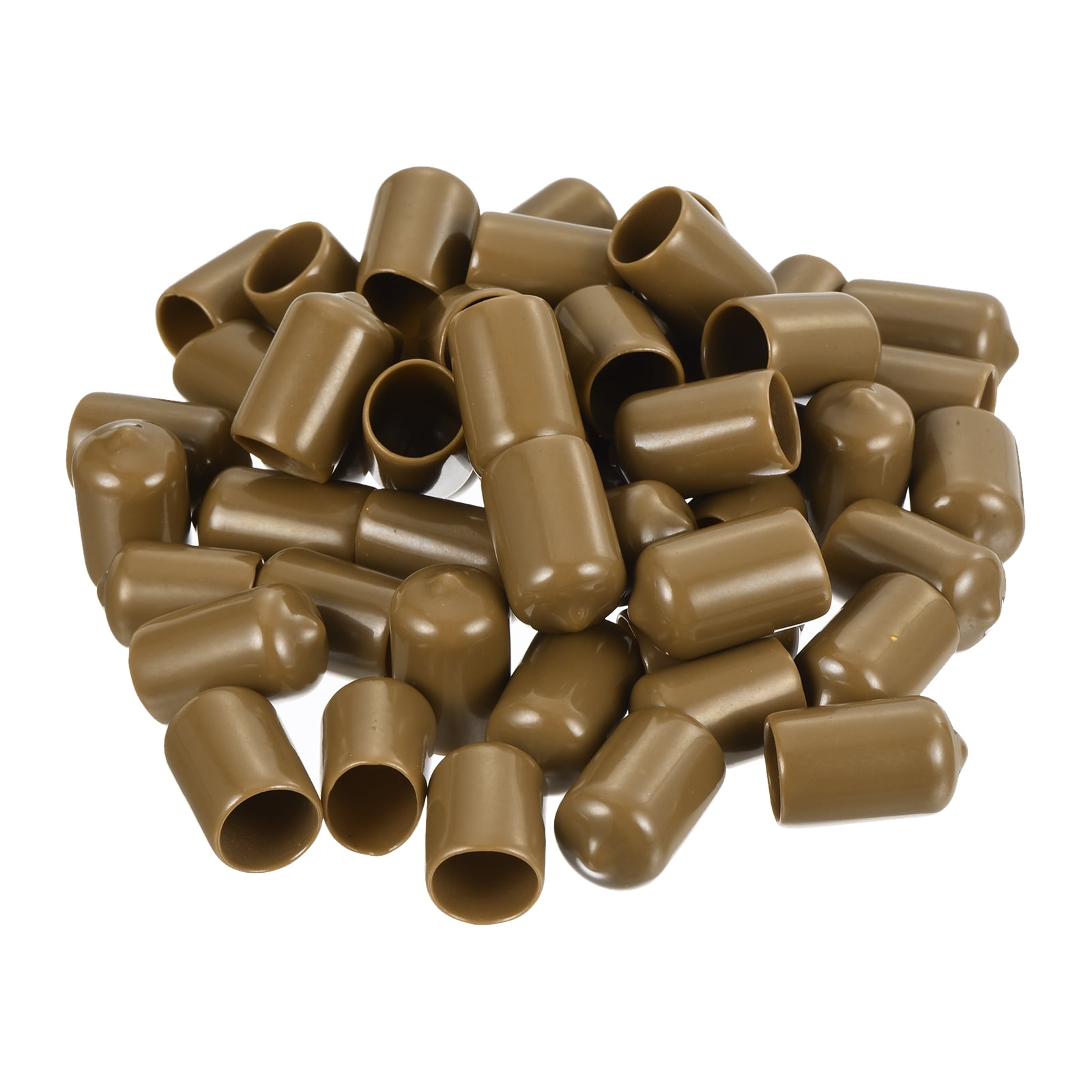 Uxcell Screw Thread Protectors End Caps Vinyl 50 Pcs 13.5mm Light Brown ...