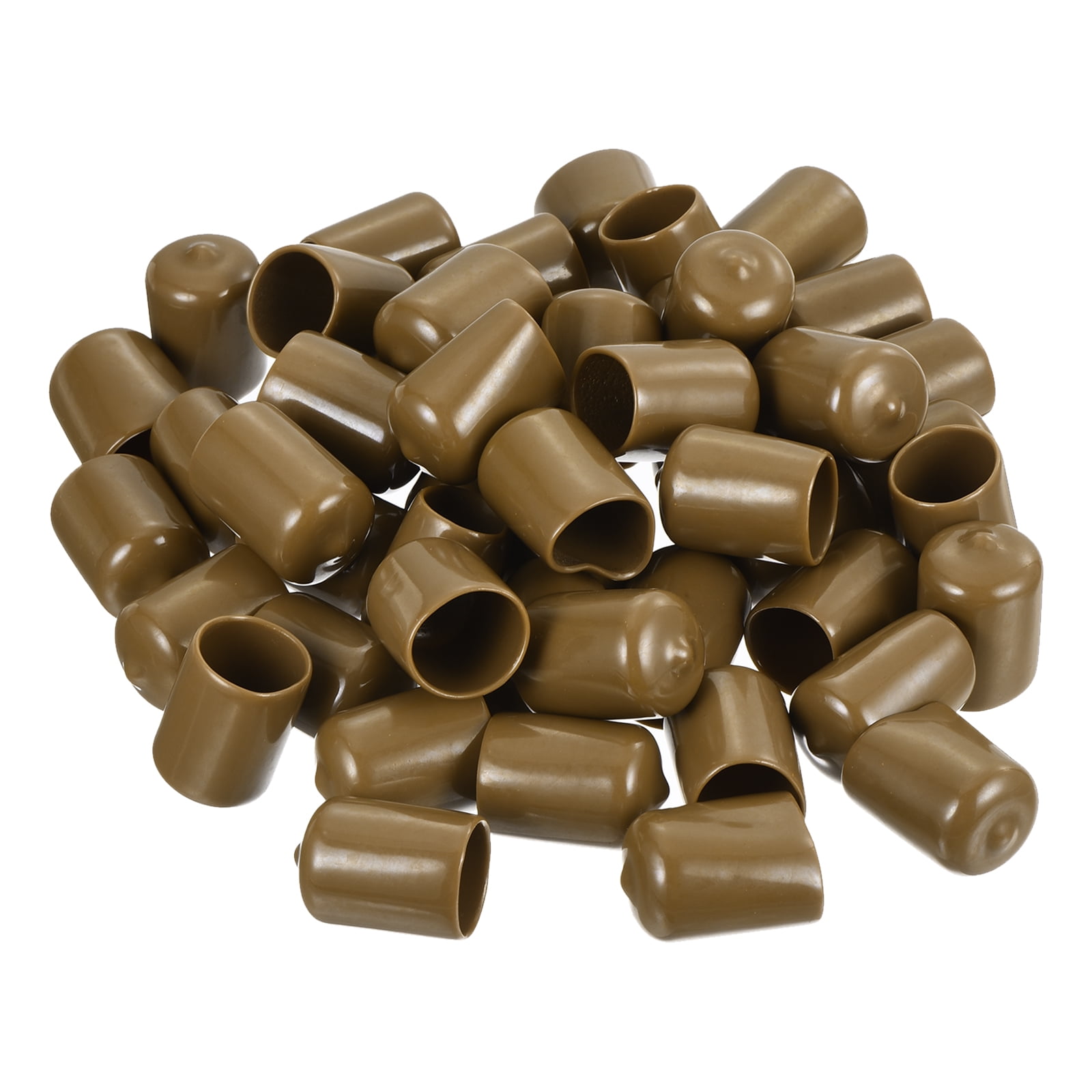 Uxcell Screw Thread Protectors End Caps Vinyl 50 Pcs 19mm Light Brown ...