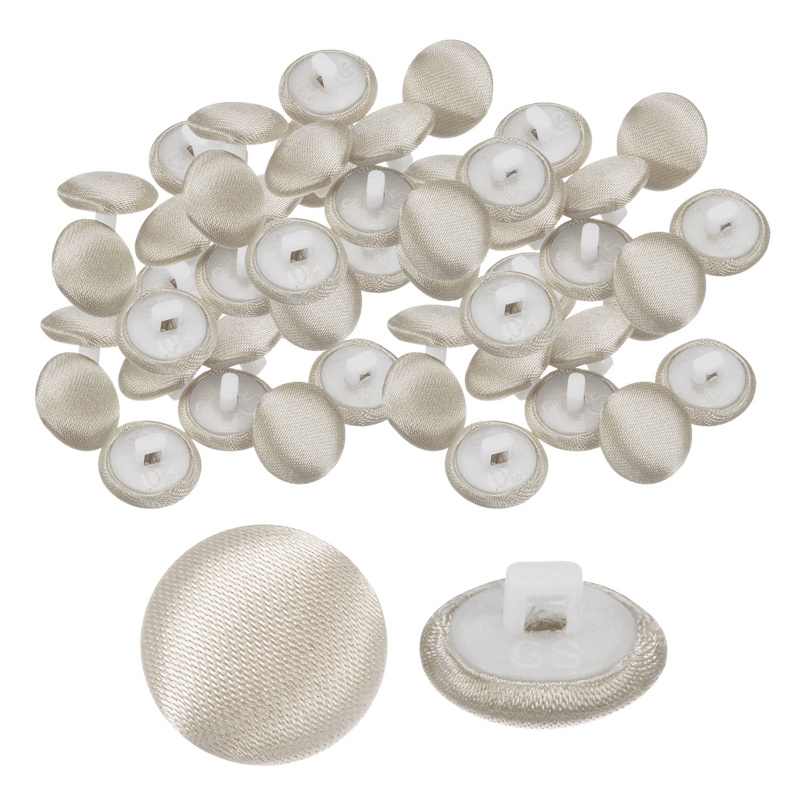 Uxcell 50pcs Satin Buttons 0.5" Smooth Satin Covered Round Buttons with ...
