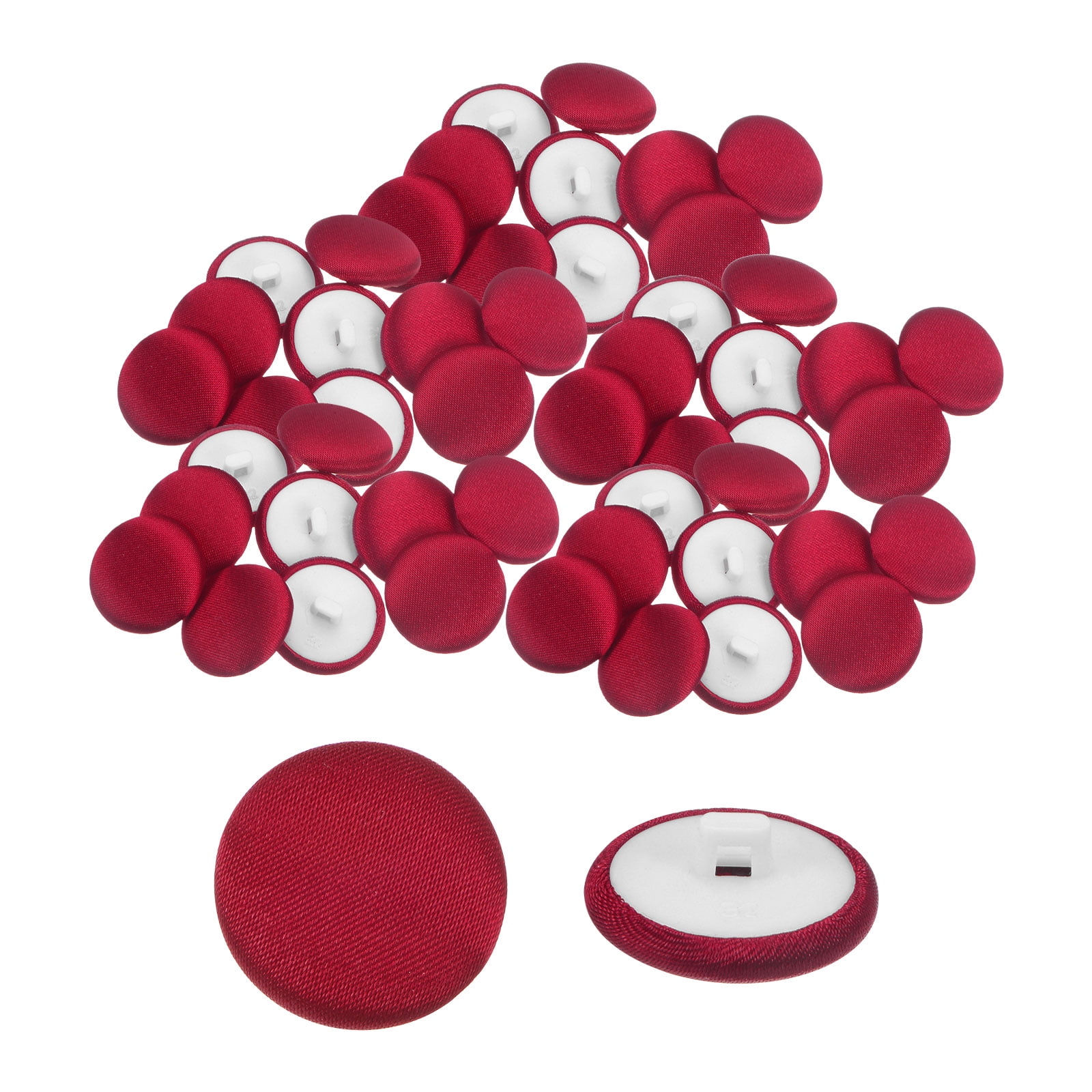 Uxcell 50pcs Satin Buttons 0.8" Smooth Satin Covered Round Buttons with ...