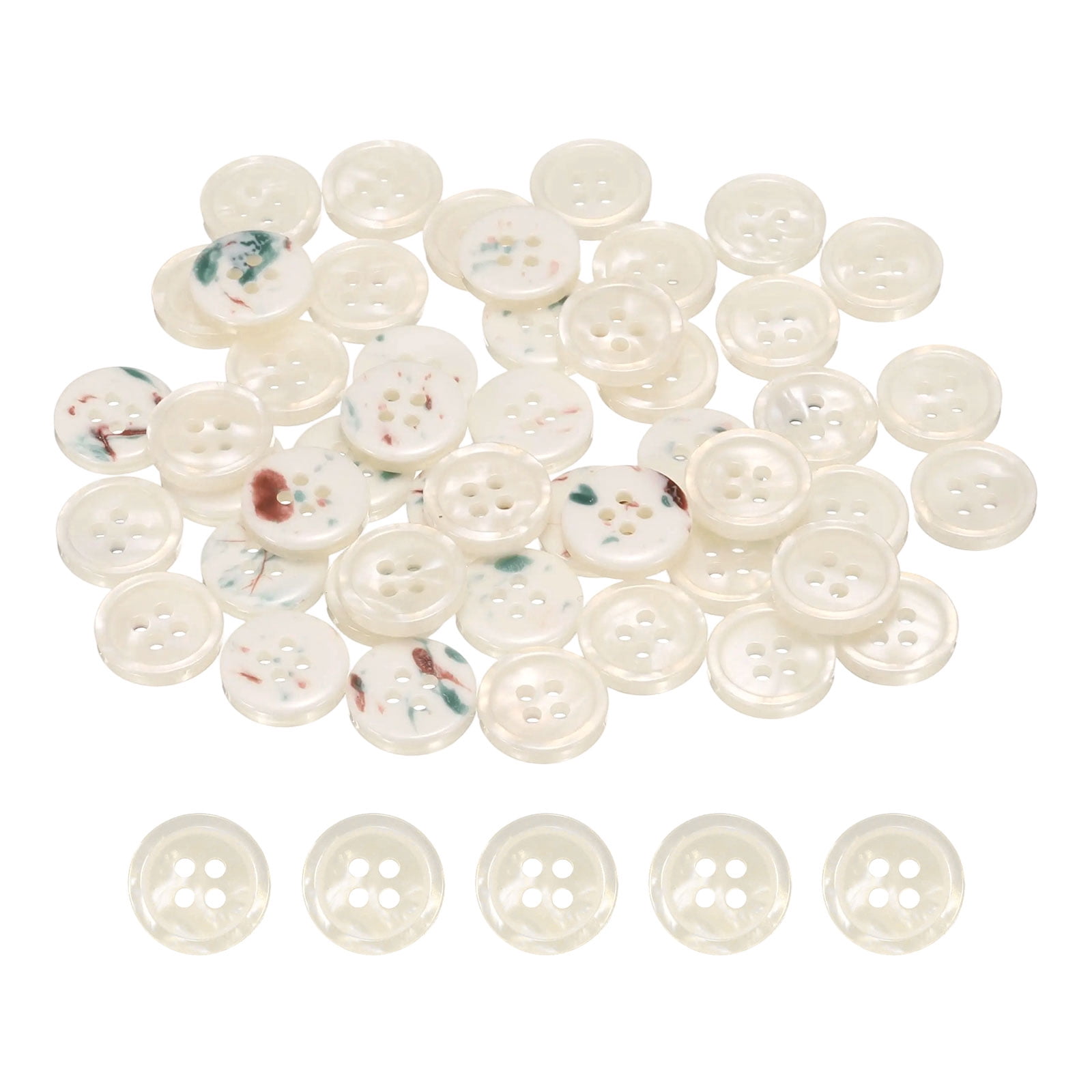 Uxcell 50pcs Sewing Button 15mm 4 Holes Resin Round Crafting Buttons ...