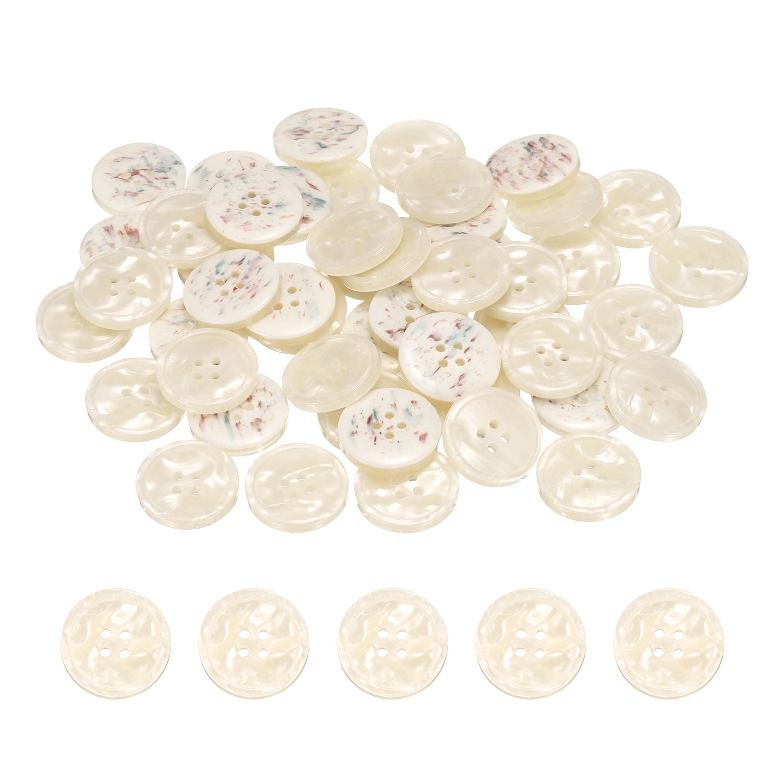 Uxcell 50pcs Sewing Button 25mm 4 Holes Resin Round Crafting Buttons ...