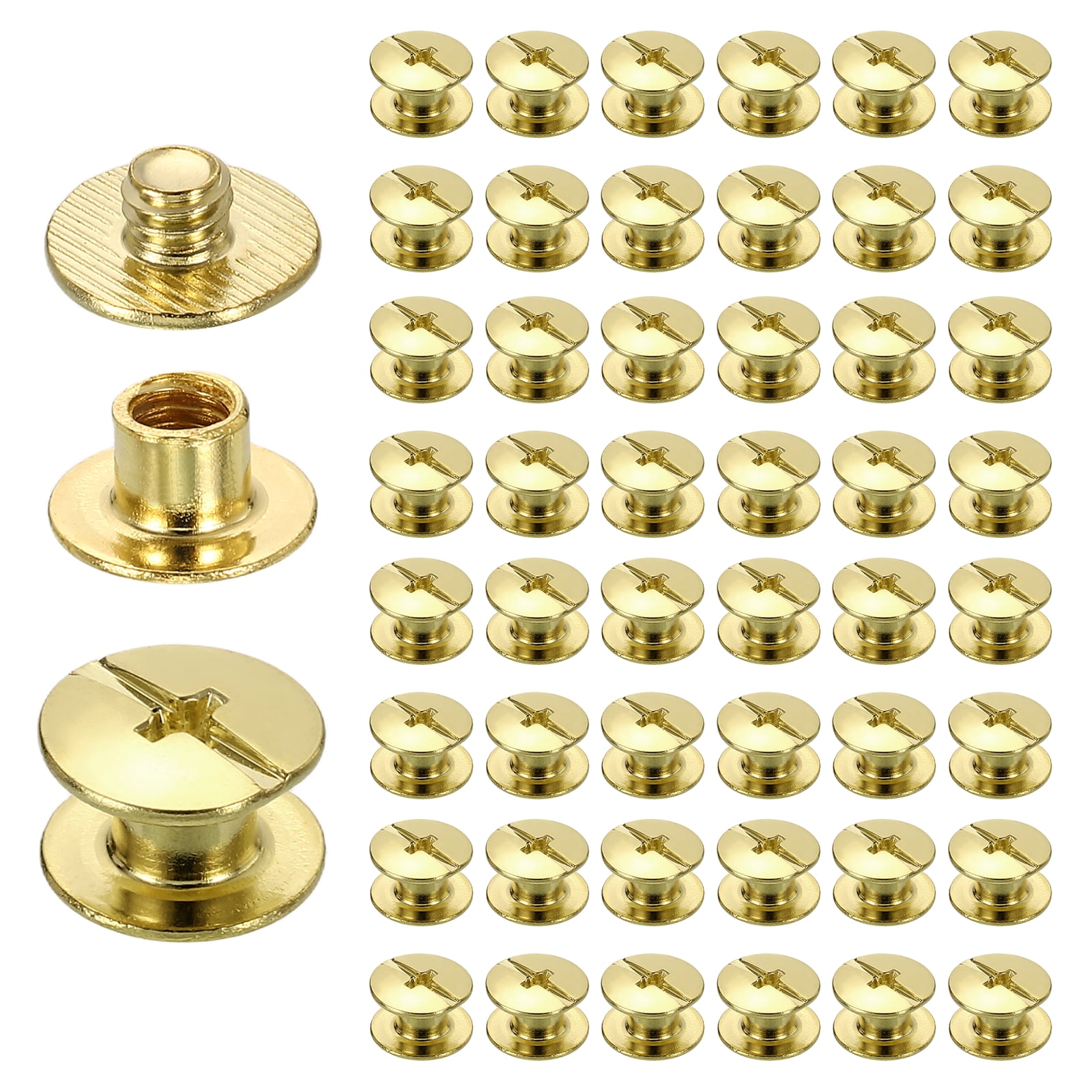 Uxcell 50set Chicago Screw M5 x 4mm 6mm Length Metal Phillips Nail ...