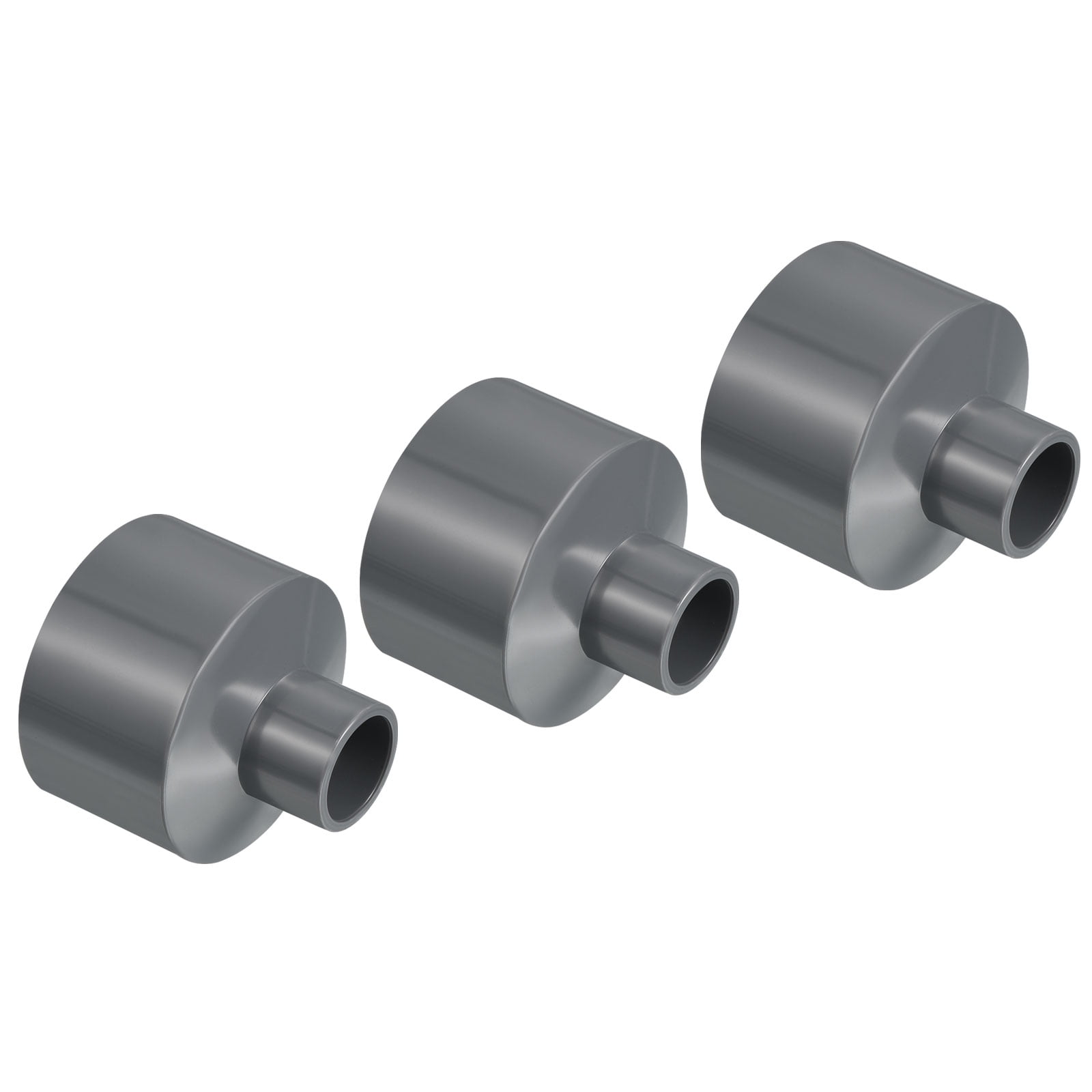 Uxcell 50x20mm PVC Reducer Pipe Fitting Straight Coupling Connector ...