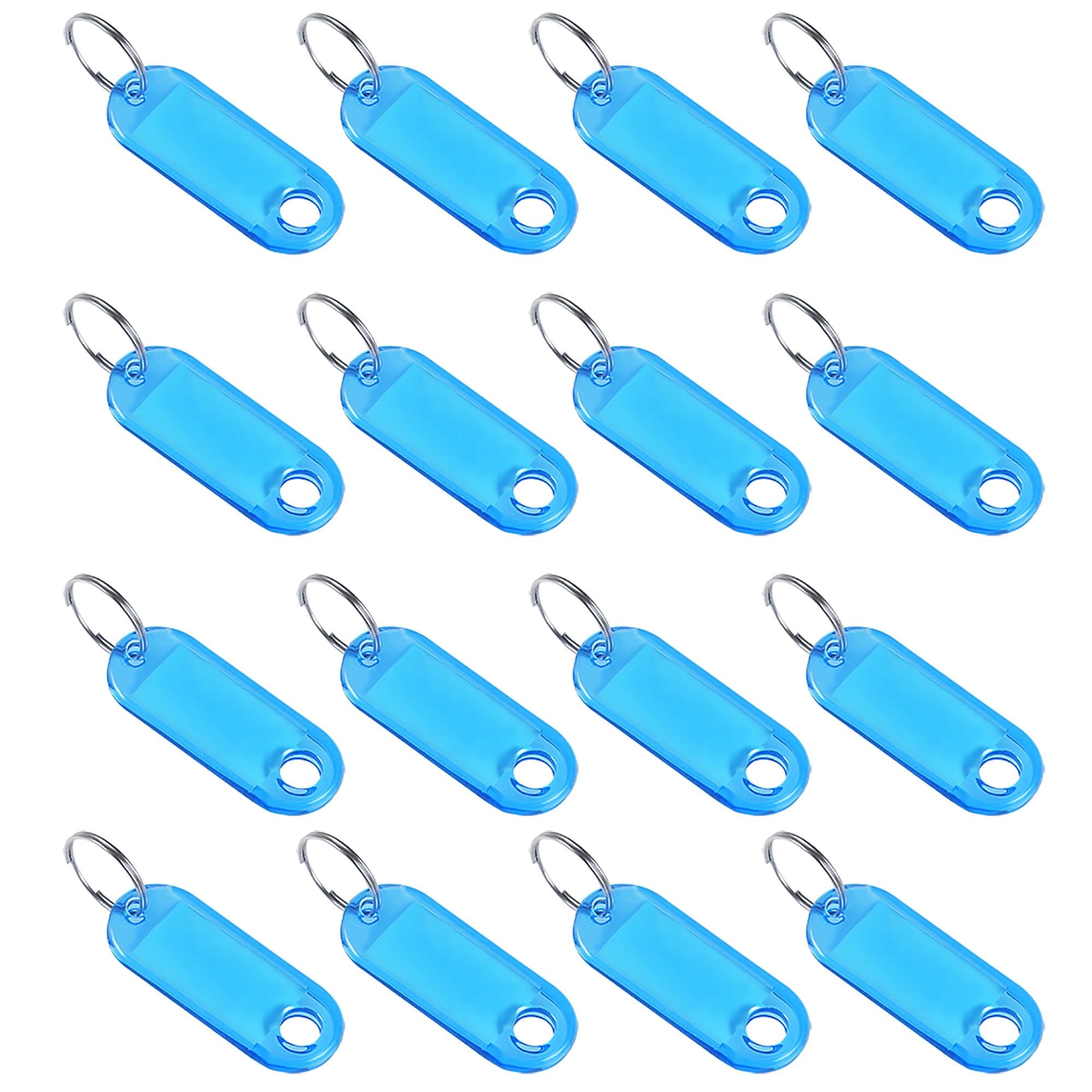 Uxcell 50x20mm Plastic Key Tags with Split Keyring Blue 16 Count ...