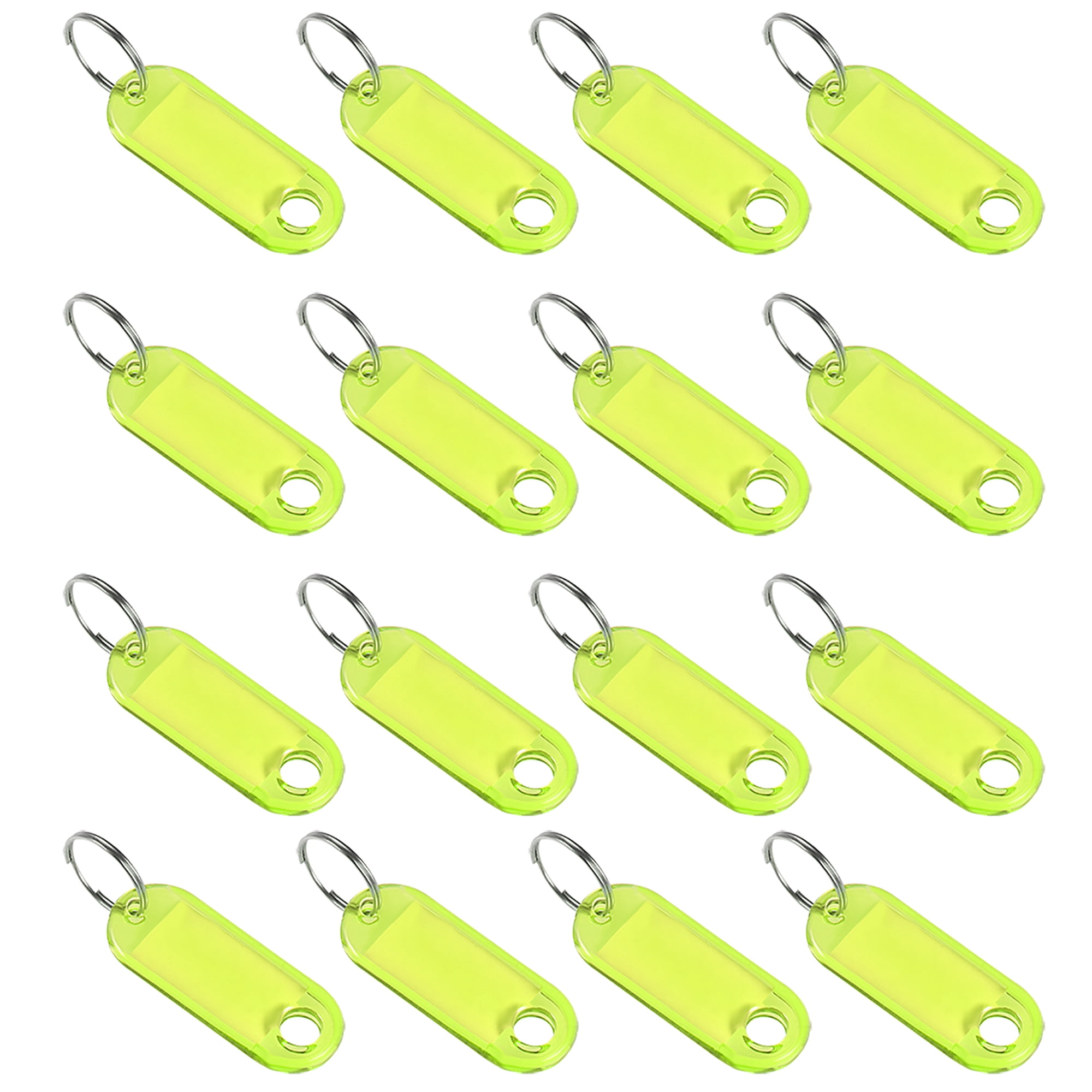 Uxcell 50x20mm Plastic Key Tags with Split Keyring Yellow 16 Count ...
