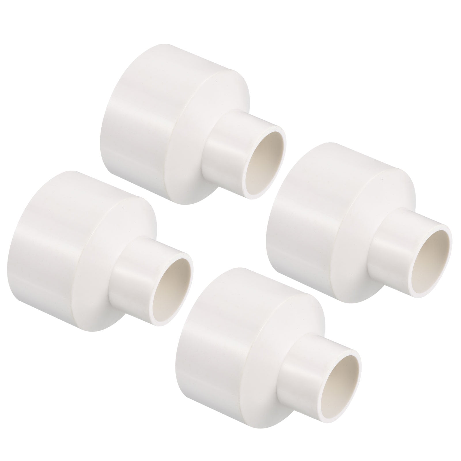 Uxcell 50x25mm PVC Reducer Pipe Fitting Straight Coupling Connector ...