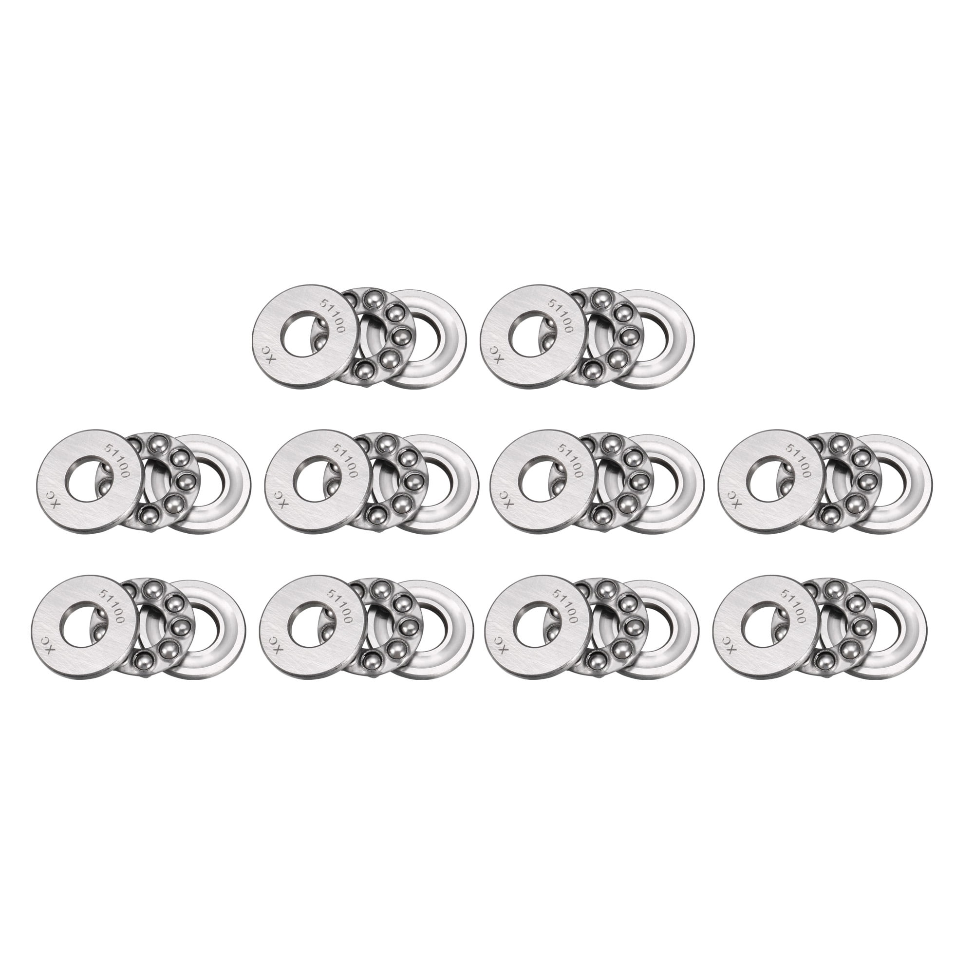 Uxcell 51100 Miniature Thrust Ball Bearing 10x24x9 mm Chrome Steel with ...