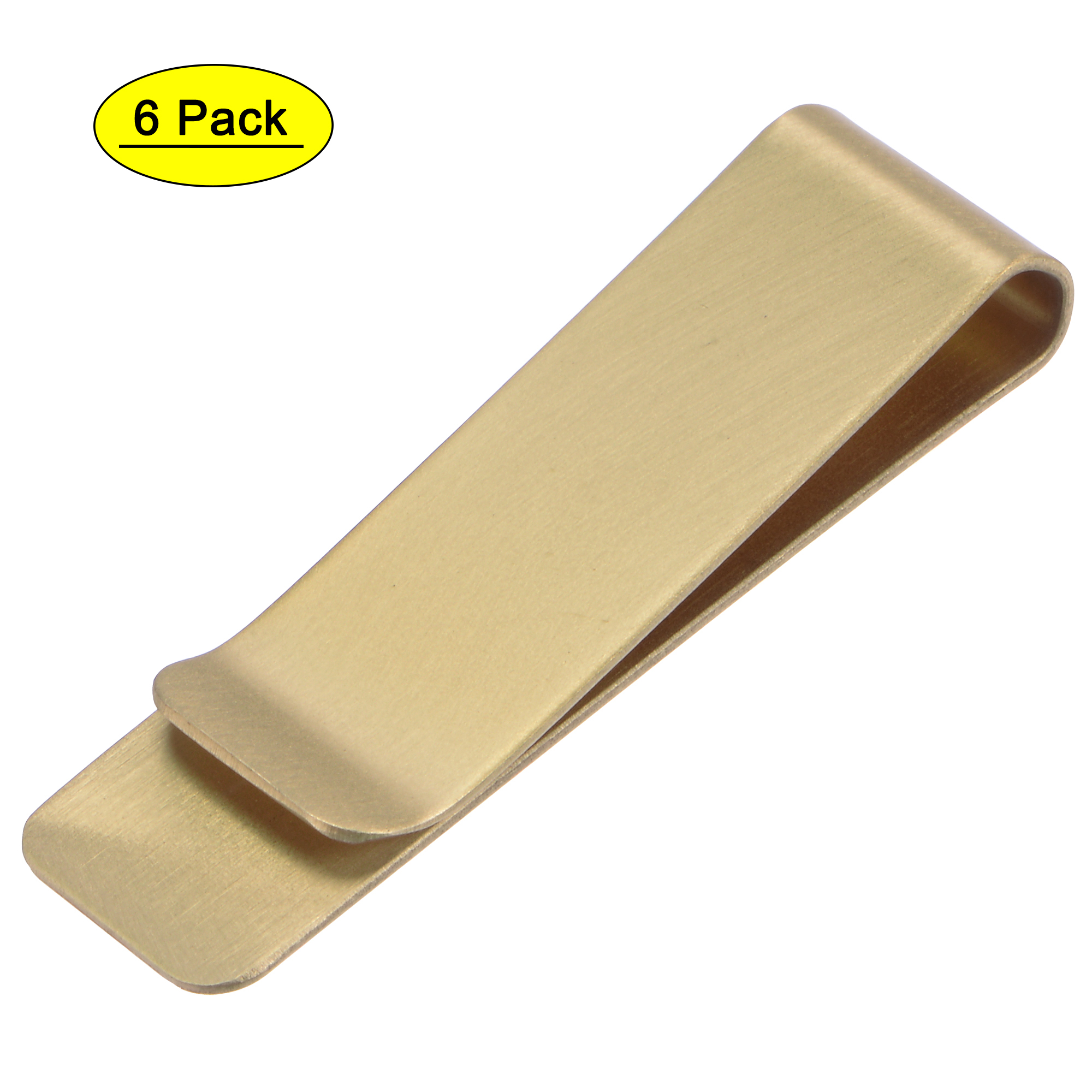 Uxcell 51mm Stainless Steel Slim Clip Credit Card Holder Clamp, Gold 6 ...