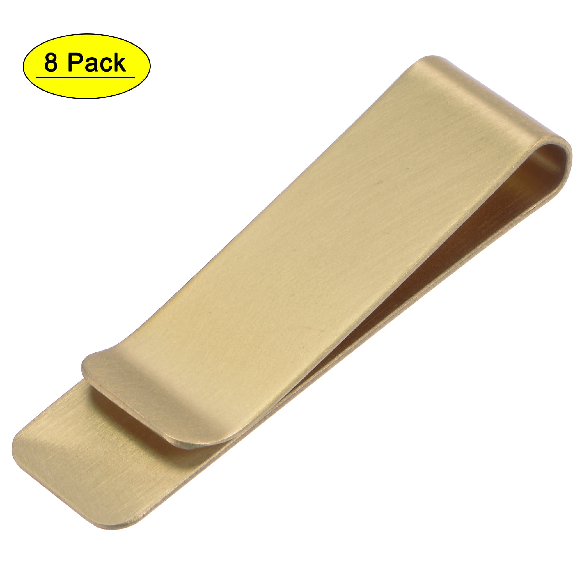 Uxcell 51mm Stainless Steel Slim Clip Credit Card Holder Clamp, Gold 8 ...