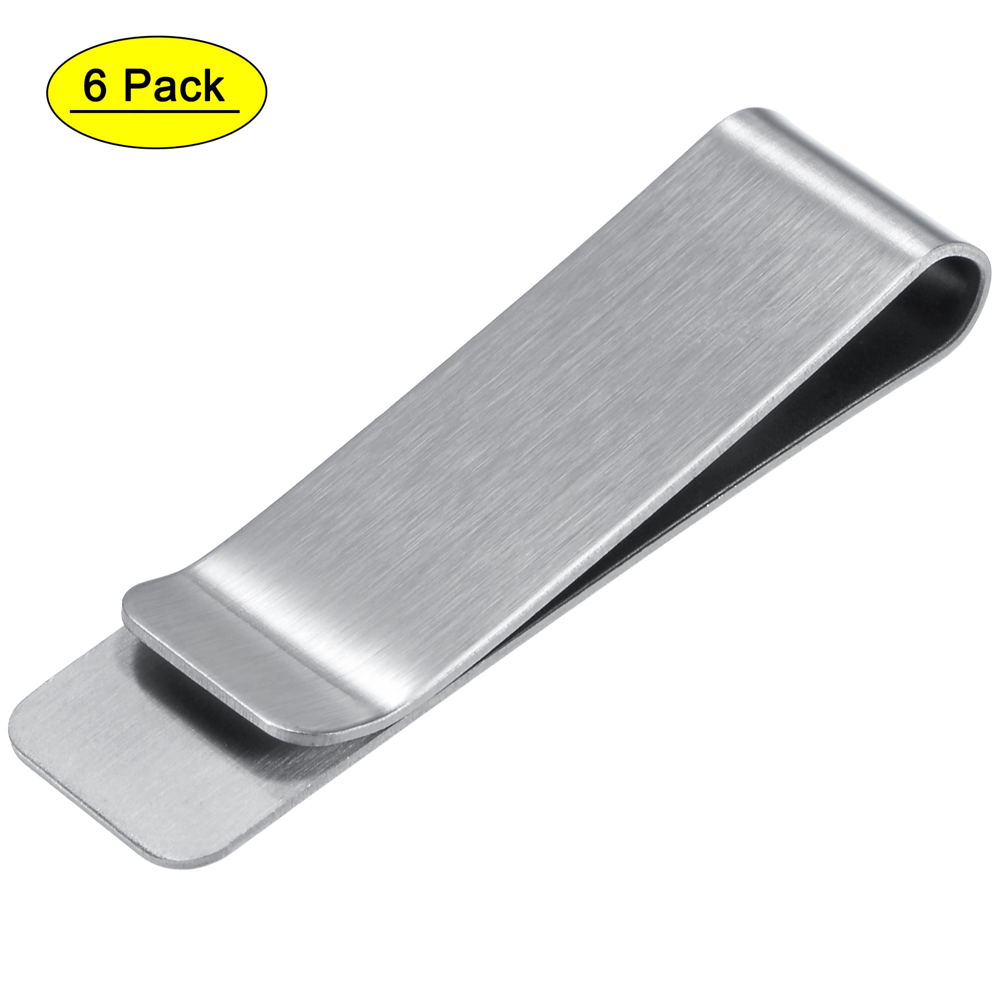 Uxcell 51mm Stainless Steel Slim Clip Credit Card Holder Clamp, Silver ...