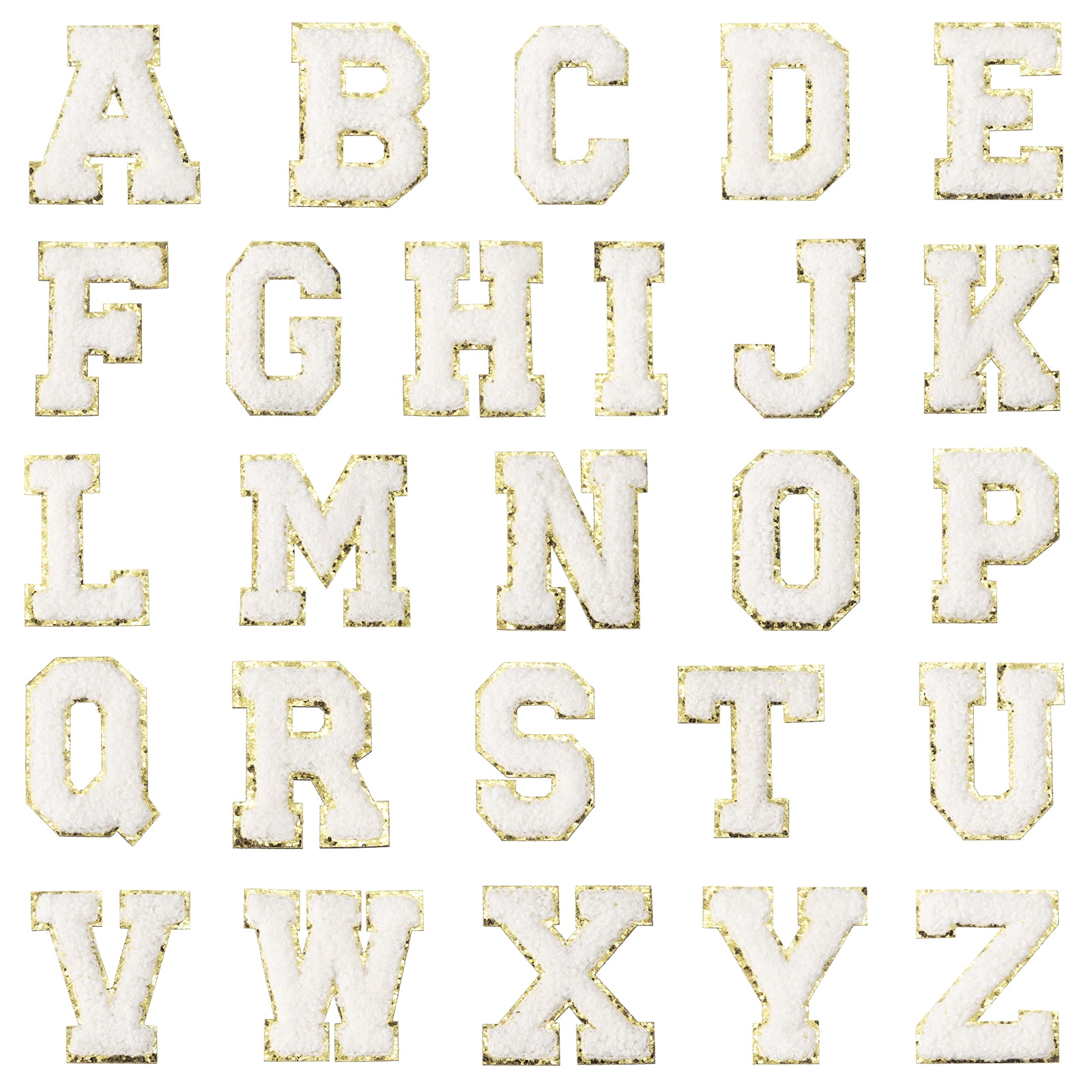 Uxcell 52 Pack Chenille Letter Patches, A-Z Alphabet Self Adhesive ...