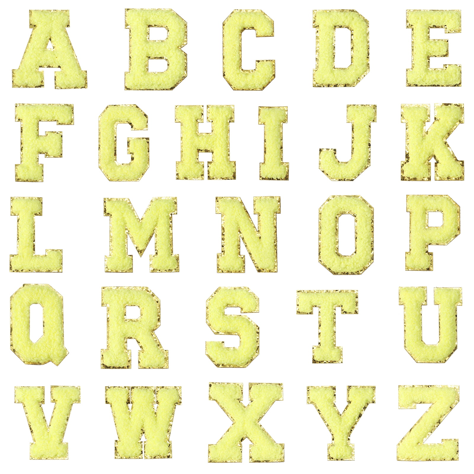 Uxcell 52 Pack Chenille Letter Patches, A-Z Alphabet Self Adhesive ...