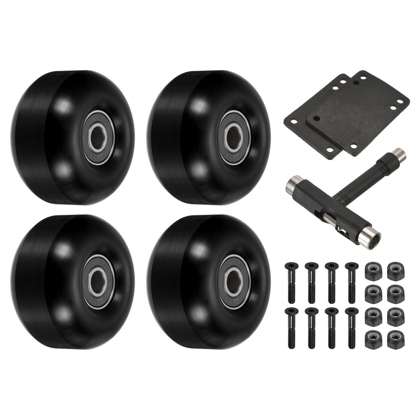Uxcell 52mm Skateboard Wheels and Bearings Set Street Wheels for ...