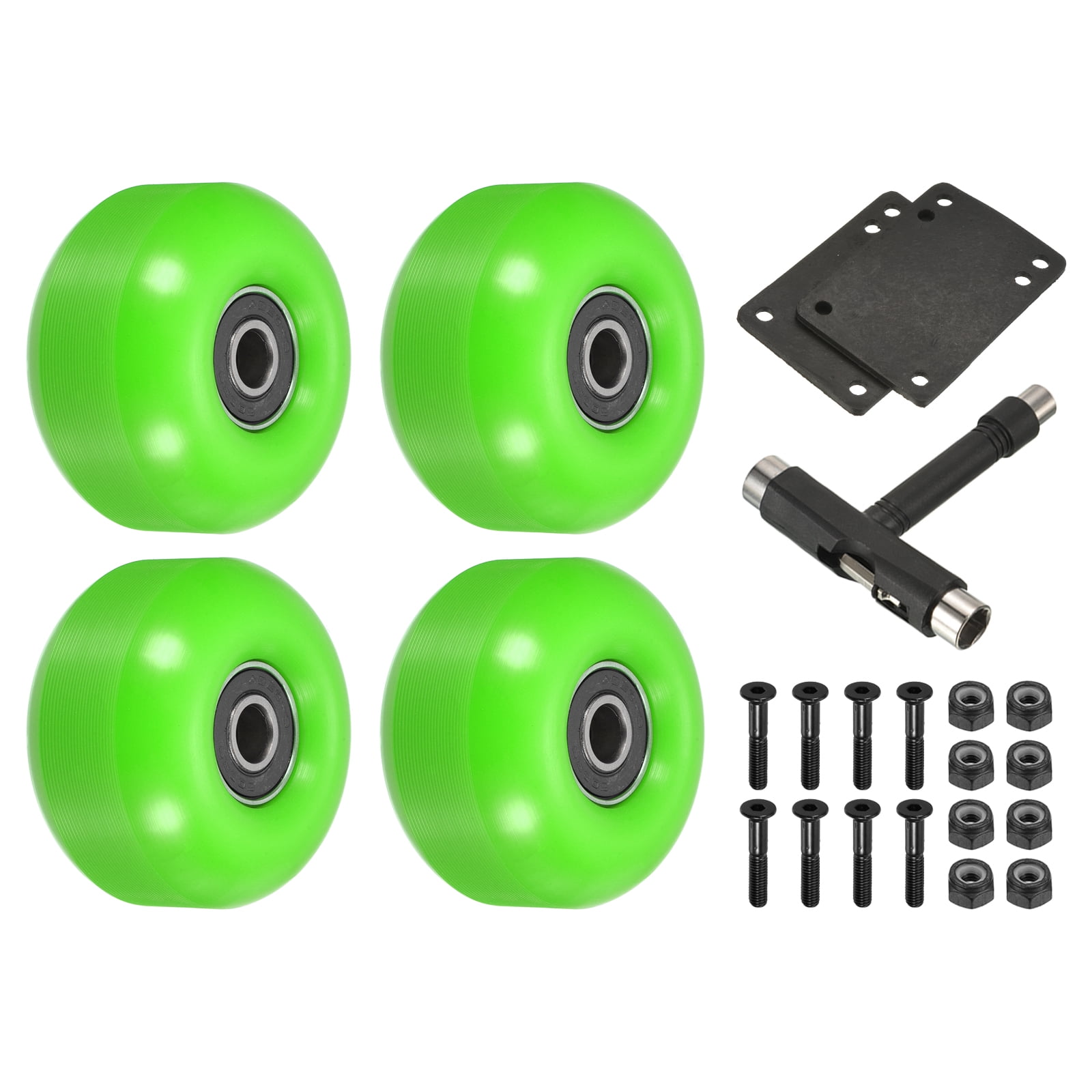 Uxcell 52mm Skateboard Wheels and Bearings Set Street Wheels for ...