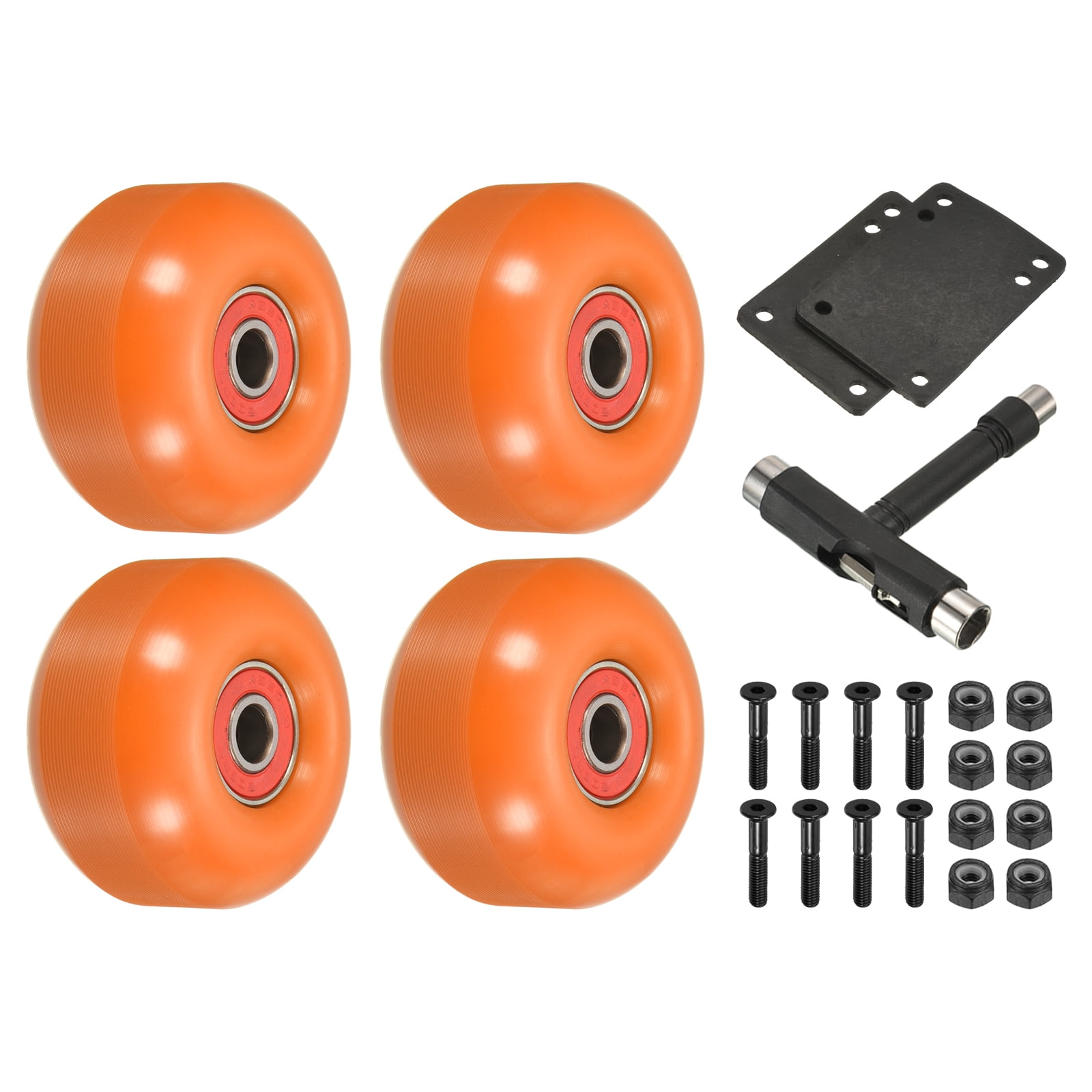 Uxcell 52mm Skateboard Wheels and Bearings Set Street Wheels for ...
