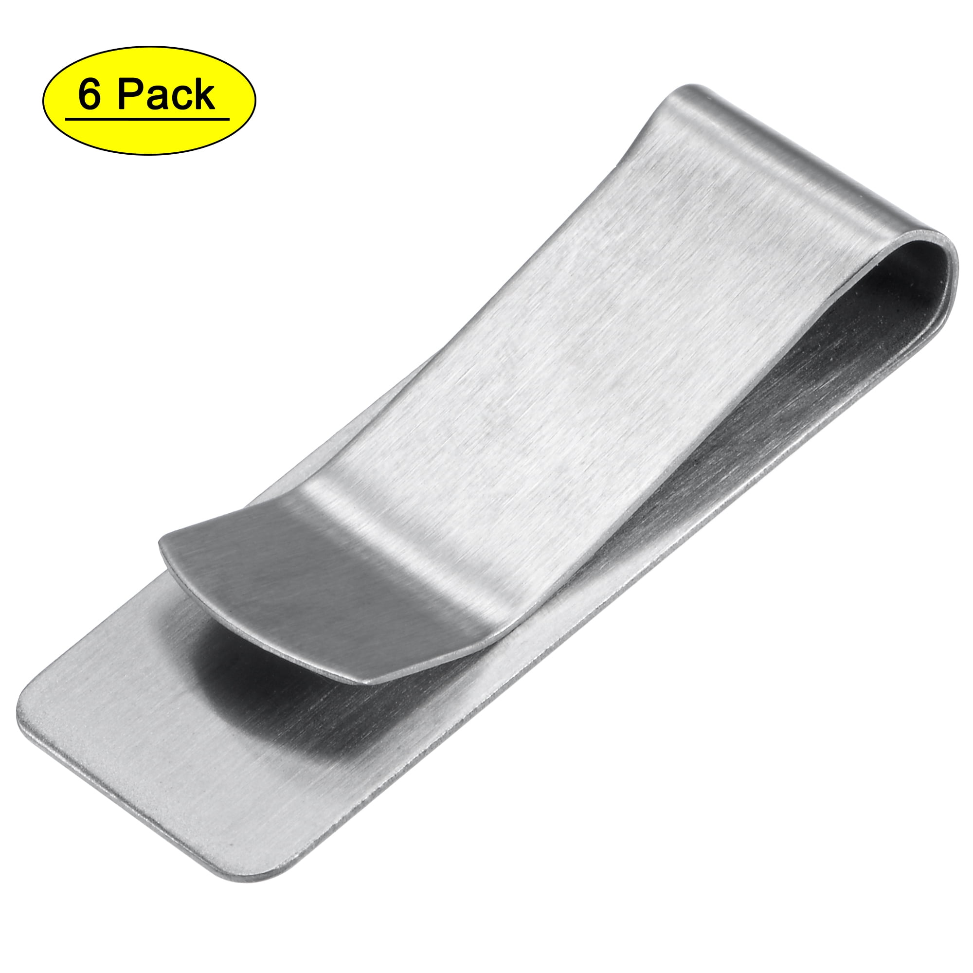 Uxcell 52mm Stainless Steel Slim Clip Credit Card Holder Clamp, Silver ...