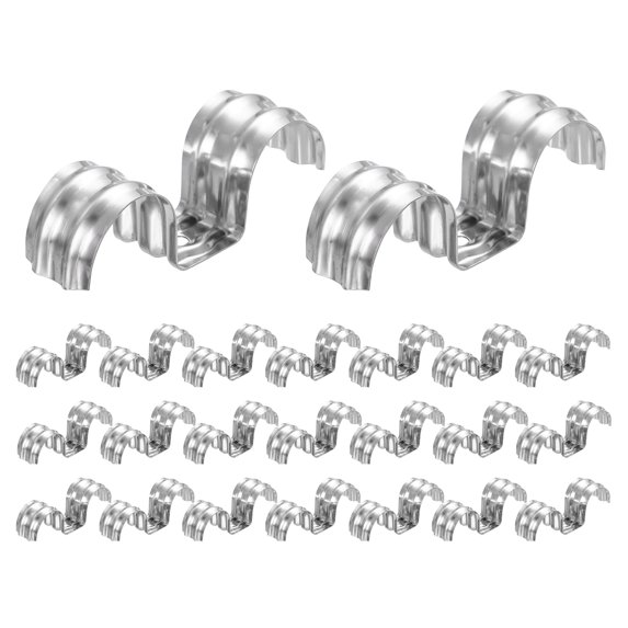 Uxcell 52pcs Conduit Clamp 1 Inch, 2 Hole Stainless Steel Pipe Strap ...