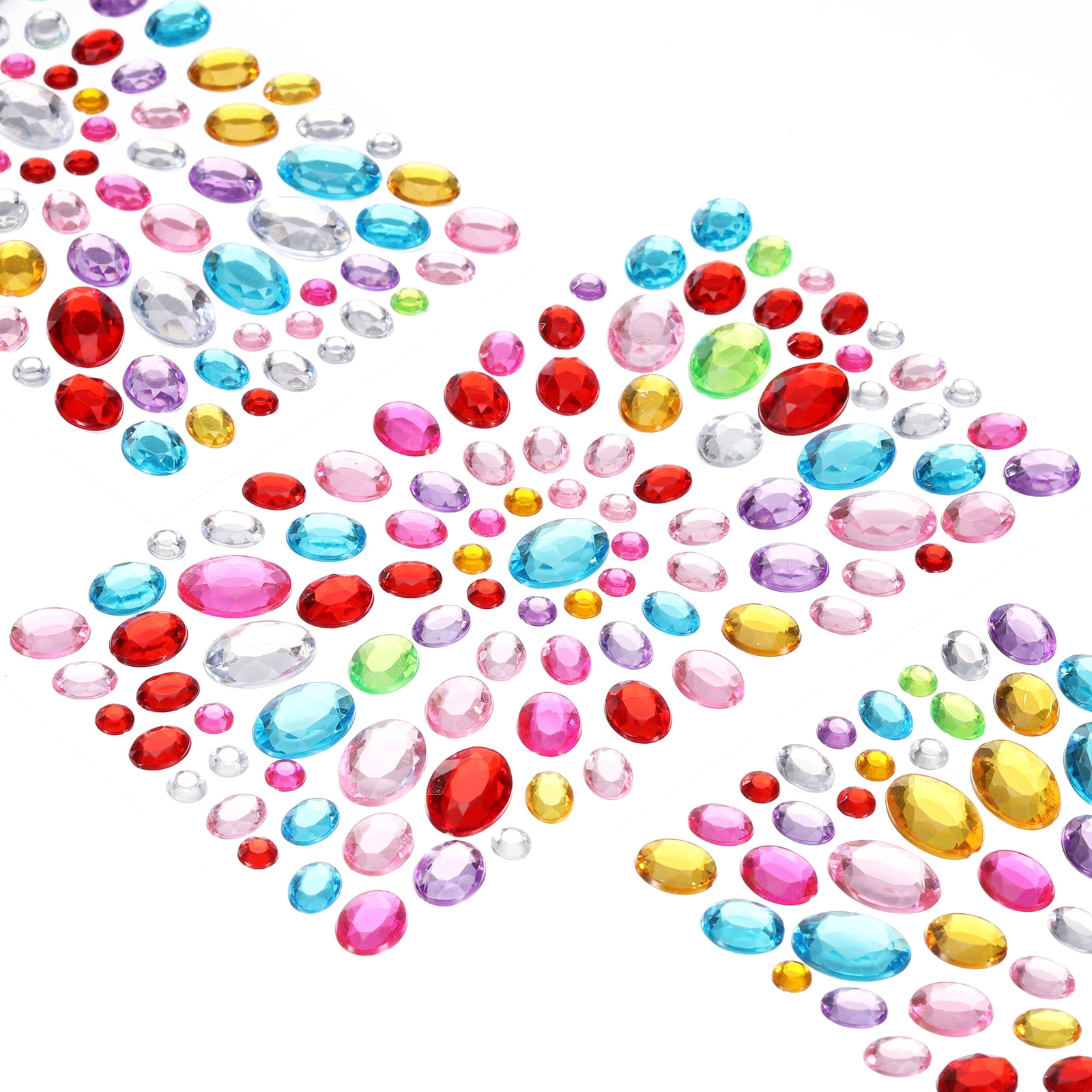 Uxcell 535 Pcs Gems Stickers for Crafts, 5 Sheet Self-Adhesive Gems ...