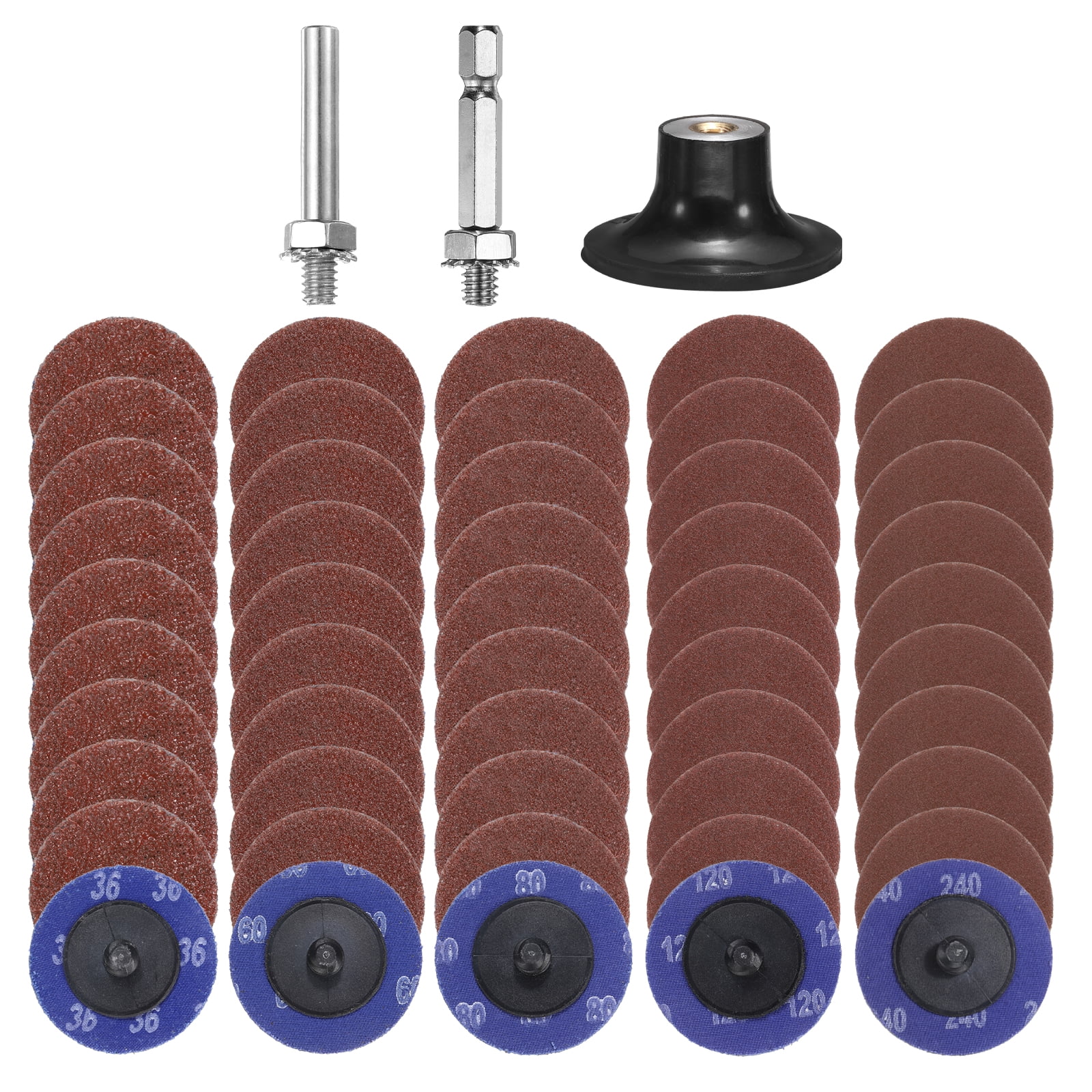 Uxcell 53pcs Quick Change Discs Set 2" Roll Lock Sanding Discs with 1/4 ...