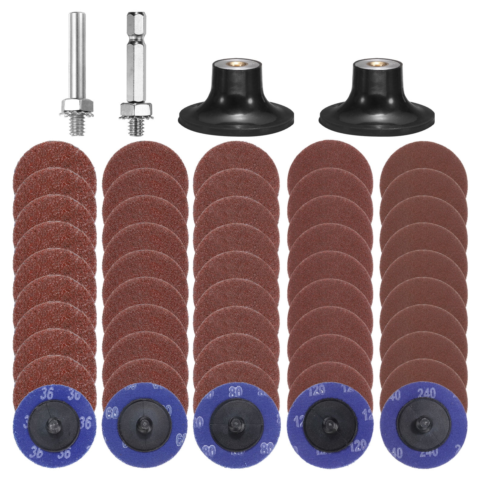 Uxcell 54pcs Quick Change Discs Set 2" Roll Lock Sanding Discs with 1/4 ...