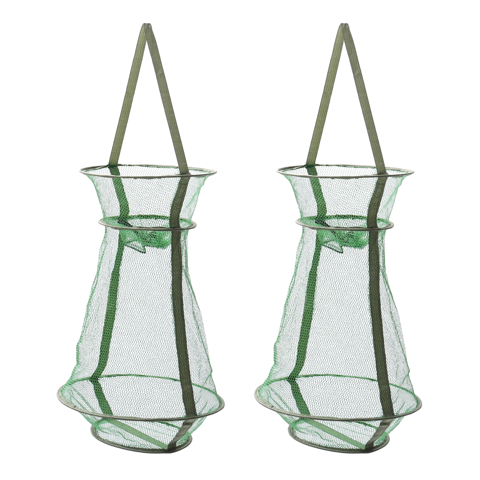 Uxcell 55cm/22" Fishing Keep Net Collapsible Fish Basket Mesh Coating ...