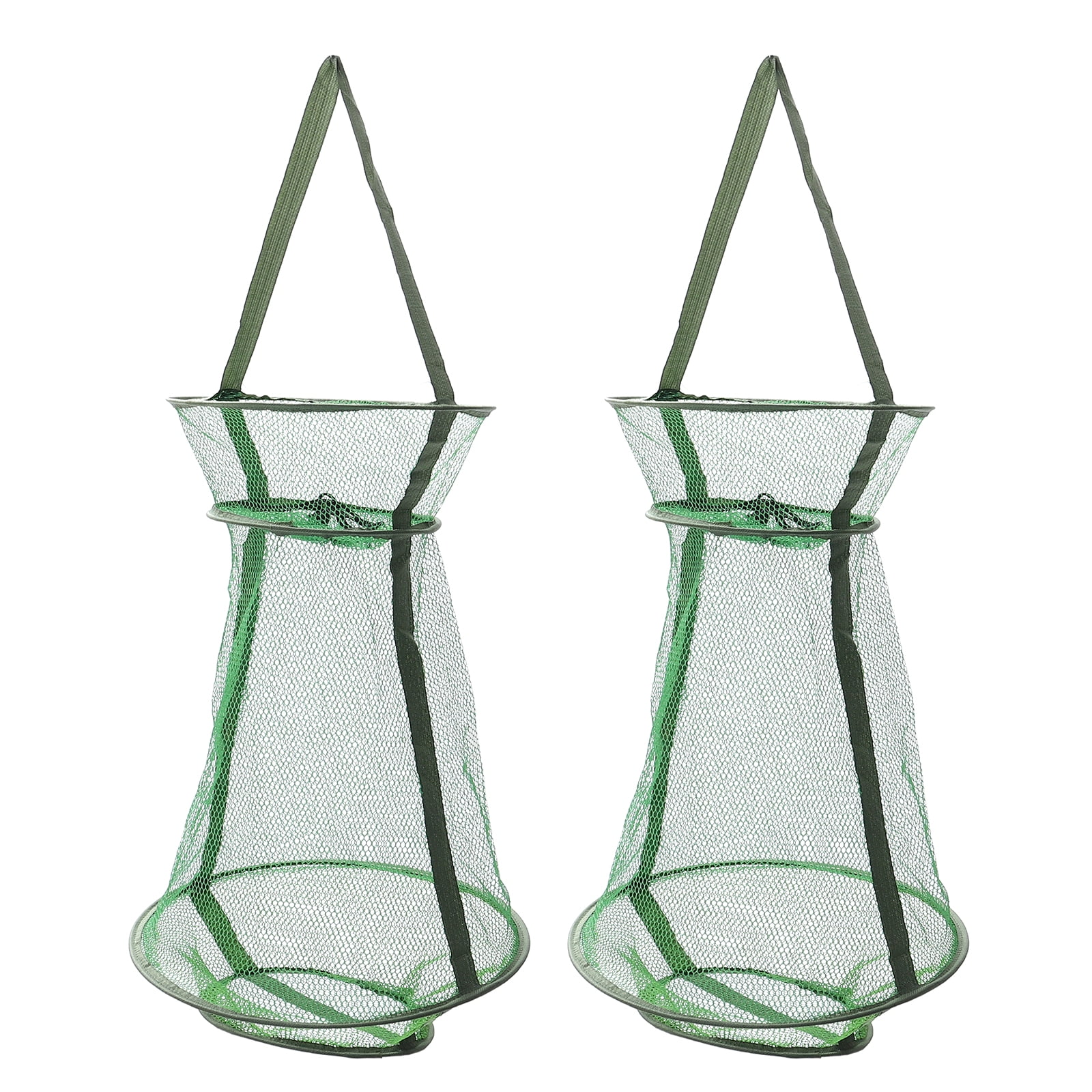 Uxcell 55cm/22" Fishing Keep Net Collapsible Fish Basket Mesh Nylon ...