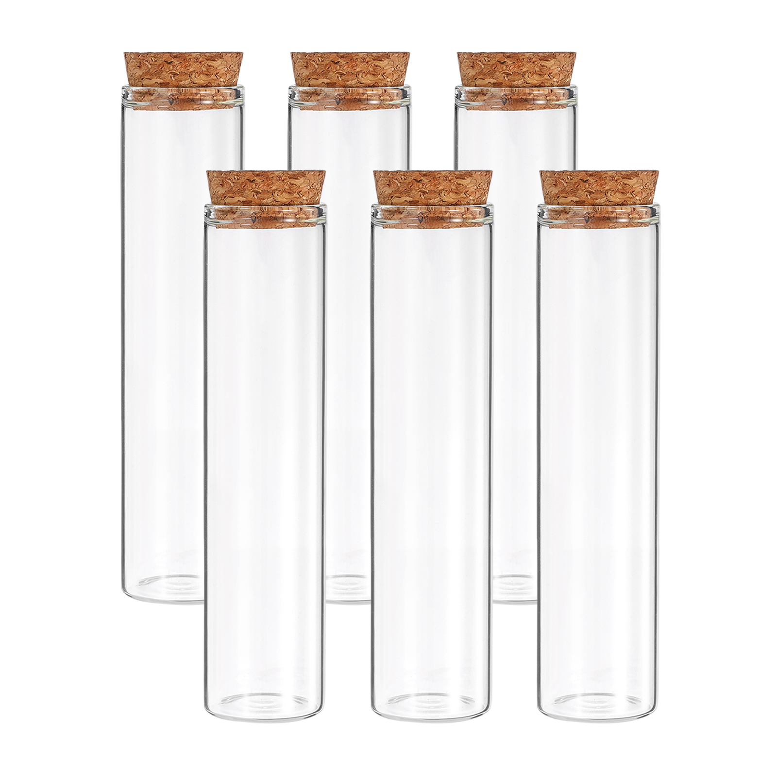Uxcell 55ml Test Tubes, 6pcs 4.33x1.18 Glass Clear Flat Bottom Test ...