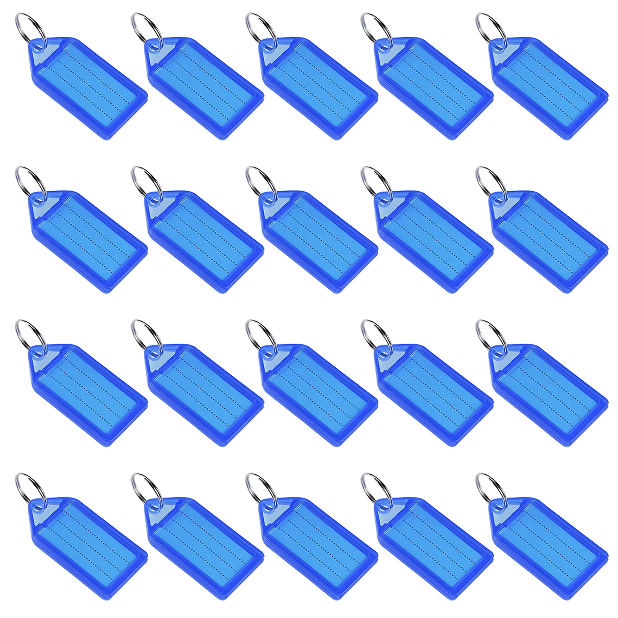 Uxcell 55x28mm Plastic Key Tags with Split Keyring Blue 20 Count ...