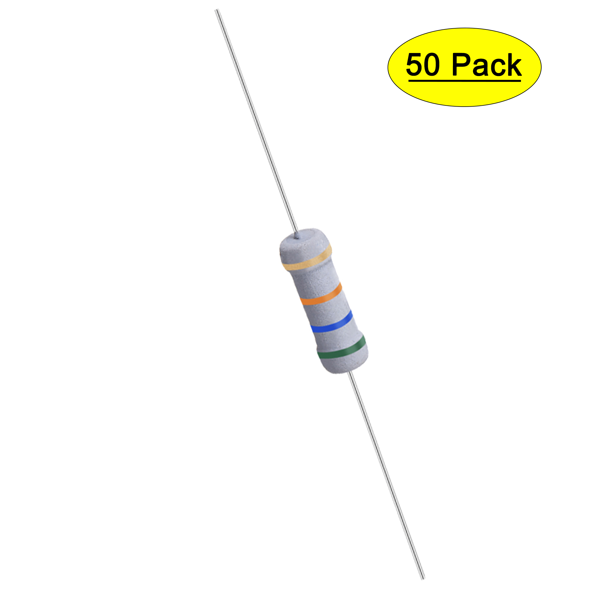 Uxcell 56K Ohm 1W ±5% Tolerance Axile Lead Metal Oxide Film Resistor 50 ...