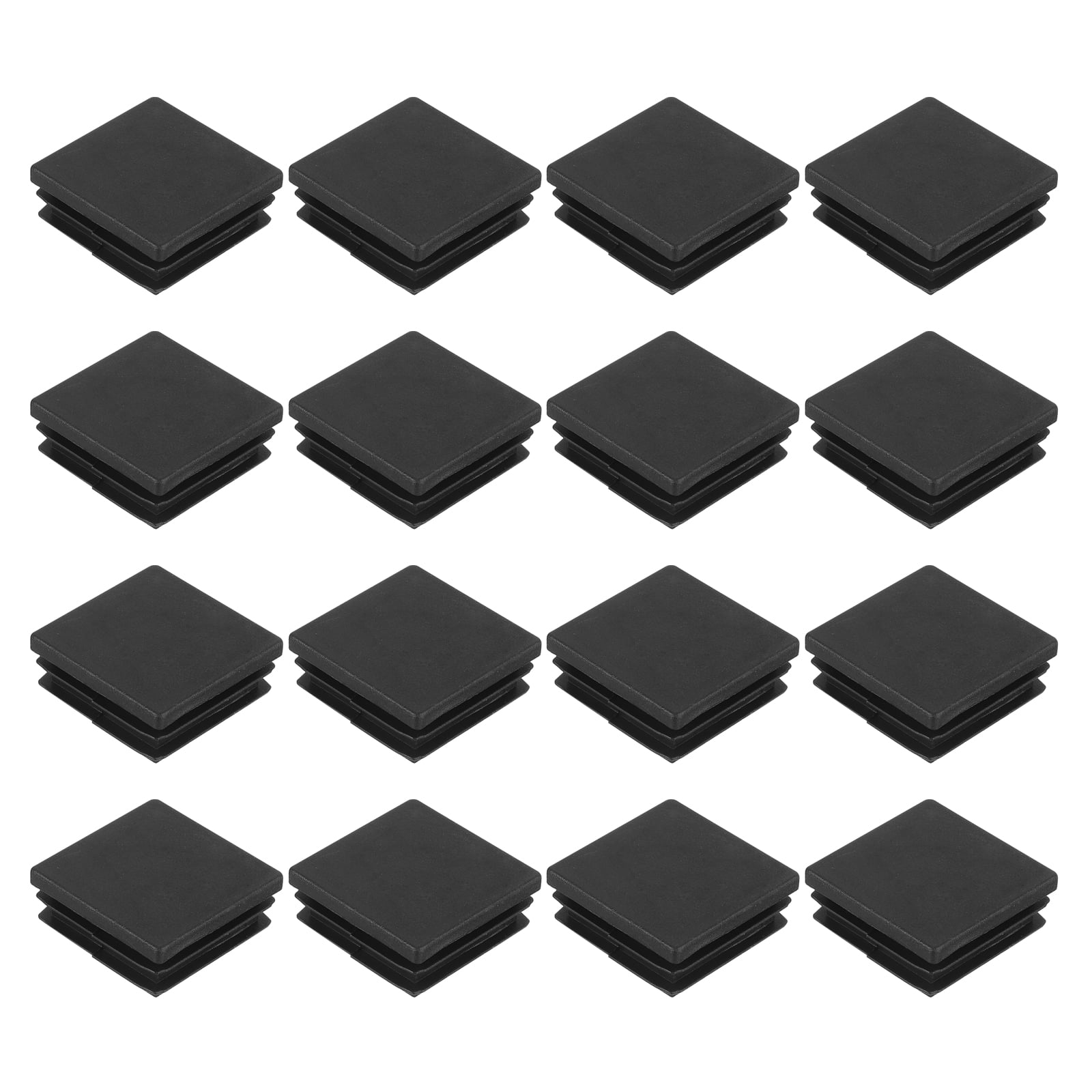 Uxcell 56Pack Square Plastic Plug Insert, 1.5" x 1.5" Black Plastic ...