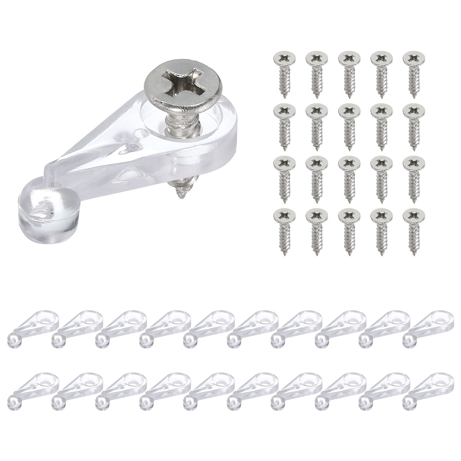 Uxcell 56Sets 25mm Plastic Glass Retainer Clips Kit for 8mm Thick Glass ...