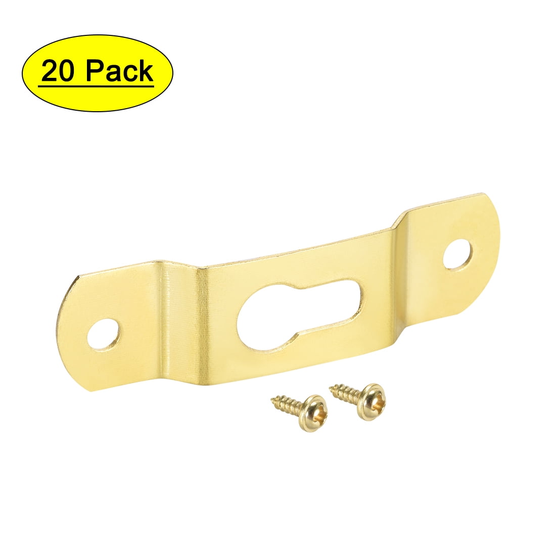 Uxcell 56mmx15mm Keyhole Hanging Plate Iron Electroplating Golden 20 ...