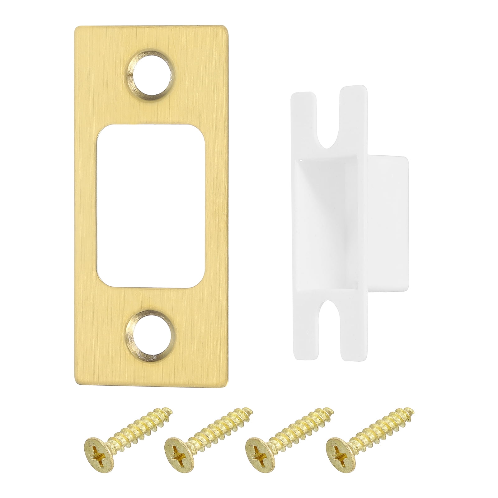 Uxcell 57mm x 25.5mm Stainless Steel Deadbolt Strike Plate, Right Angle ...