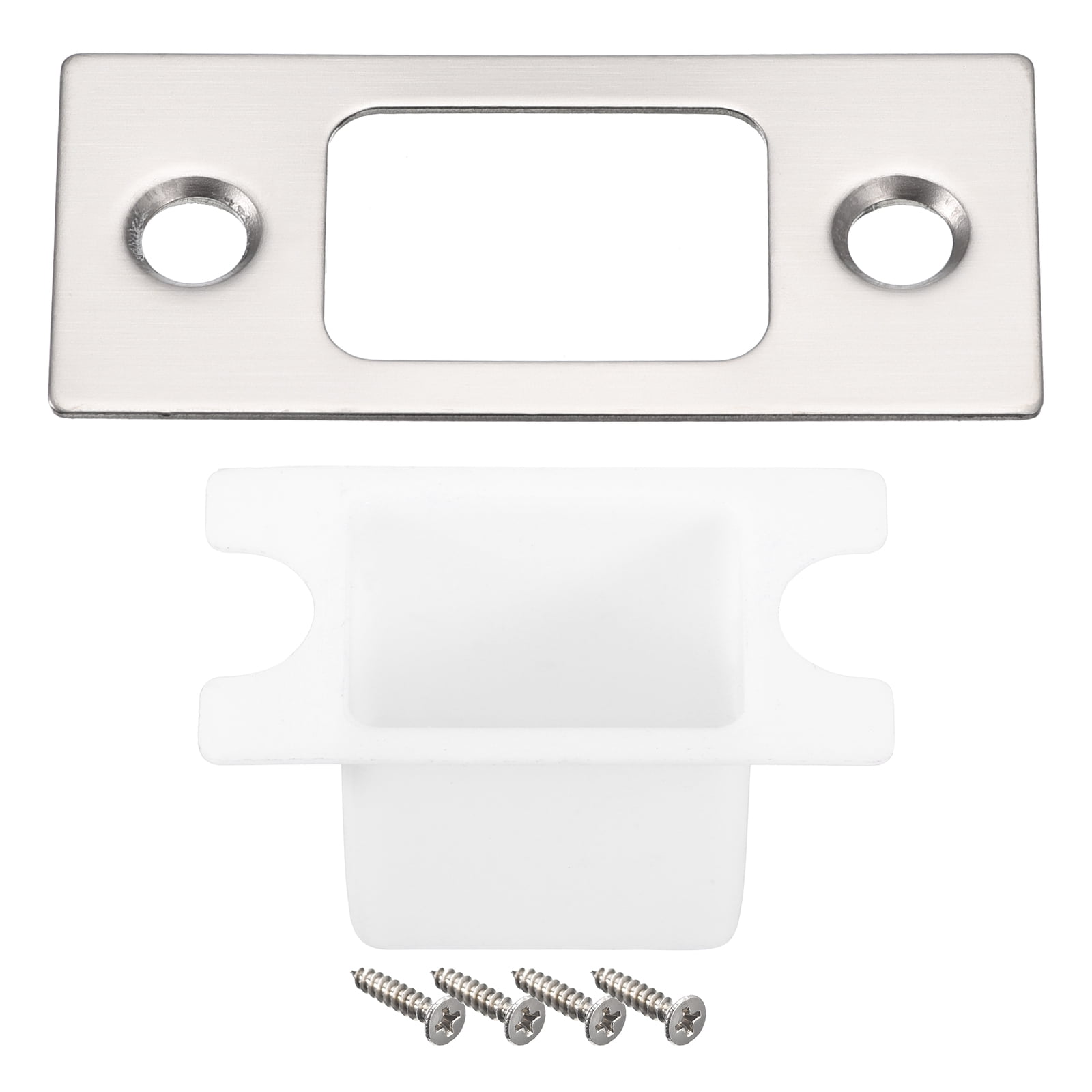 Uxcell 57x25.5mm 201 Stainless Steel Door Latch Deadbolt Strike Plate ...