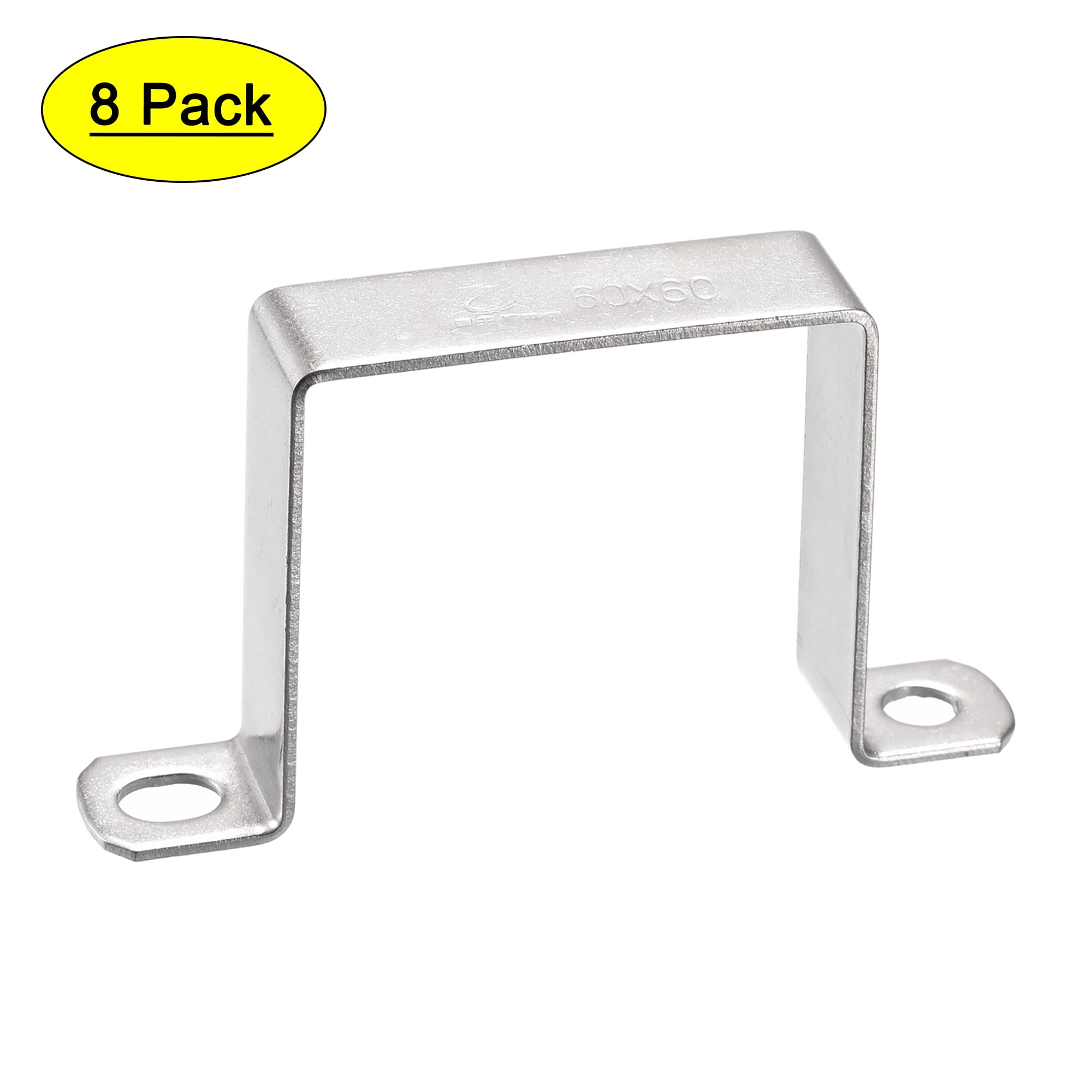 Uxcell 58 x 62mm 304 Stainless Steel U Shaped Connector Bracket 8 Pack ...