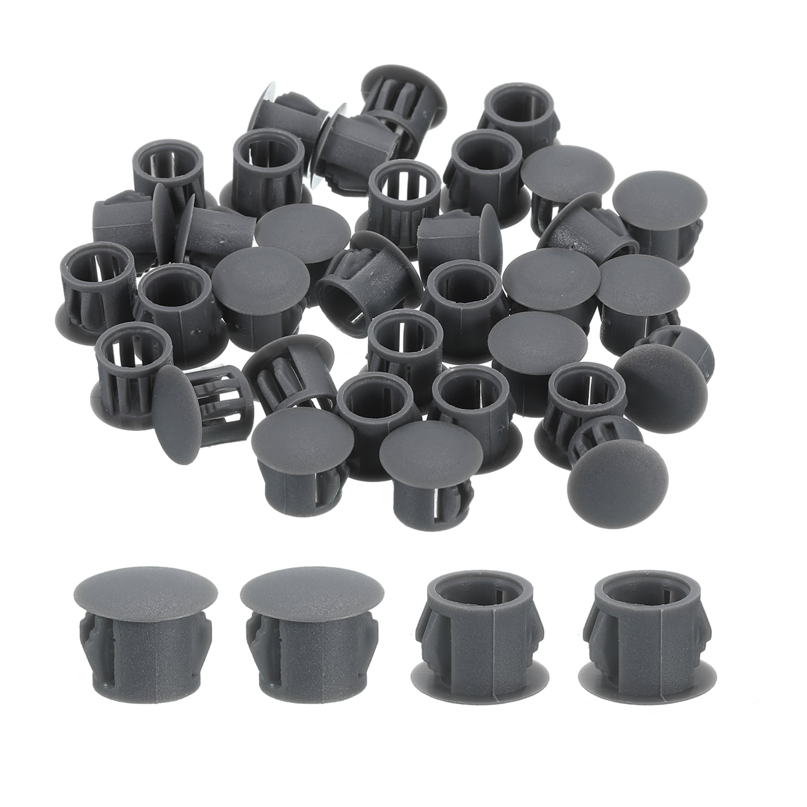 Uxcell 58pack 10mm(3/8")" Nylon Hole Plugs, Flush Type Panel Round Snap ...
