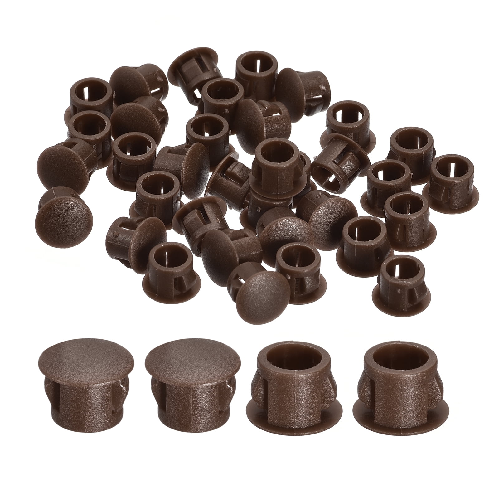 Uxcell 58pack 8mm(5/16")" Nylon Hole Plugs, Flush Type Panel Round Snap ...