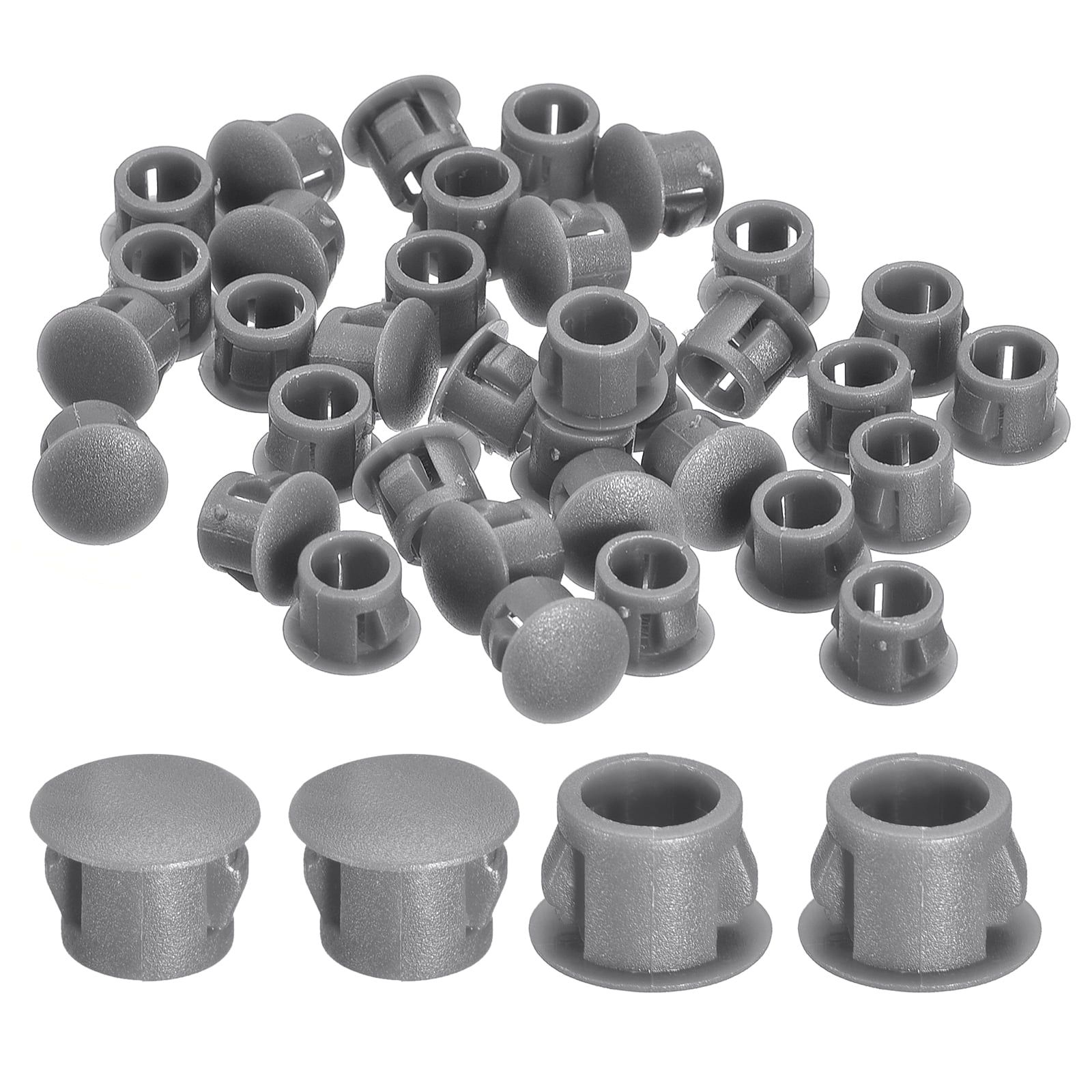 Uxcell 58pack 8mm(5/16")" Nylon Hole Plugs, Flush Type Panel Round Snap ...