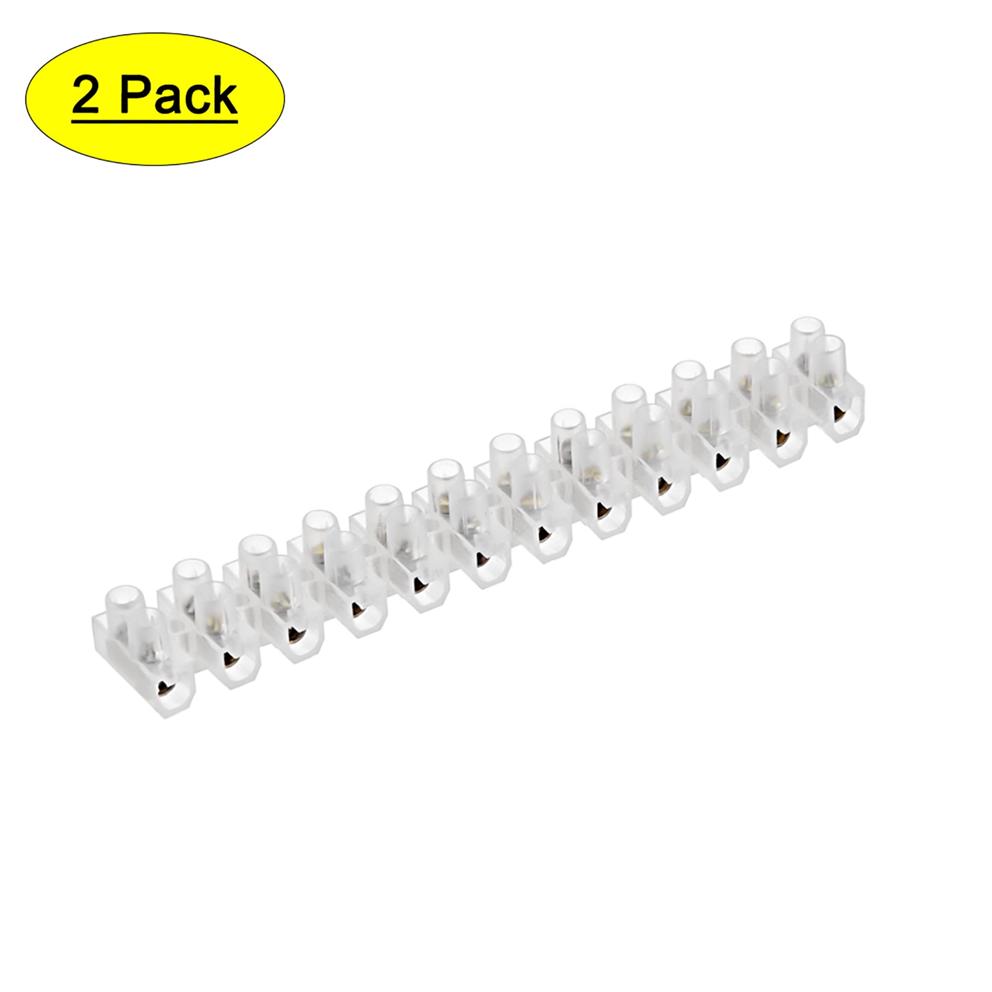 Uxcell 5A 12 Position Dual Row Type U Screw Terminal Block 2 Count ...
