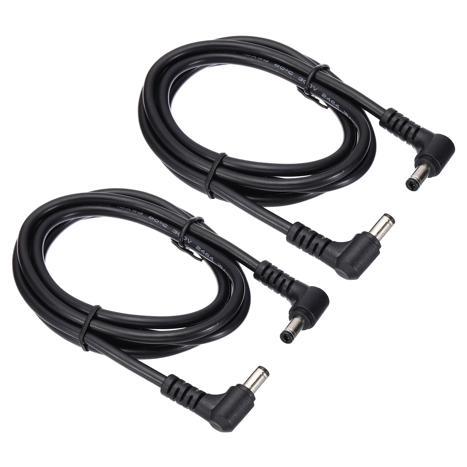 Uxcell 5Ft 5.5 x 2.1mm Male to Male DC Power Cable, 2Pcs 18AWG Wire ...